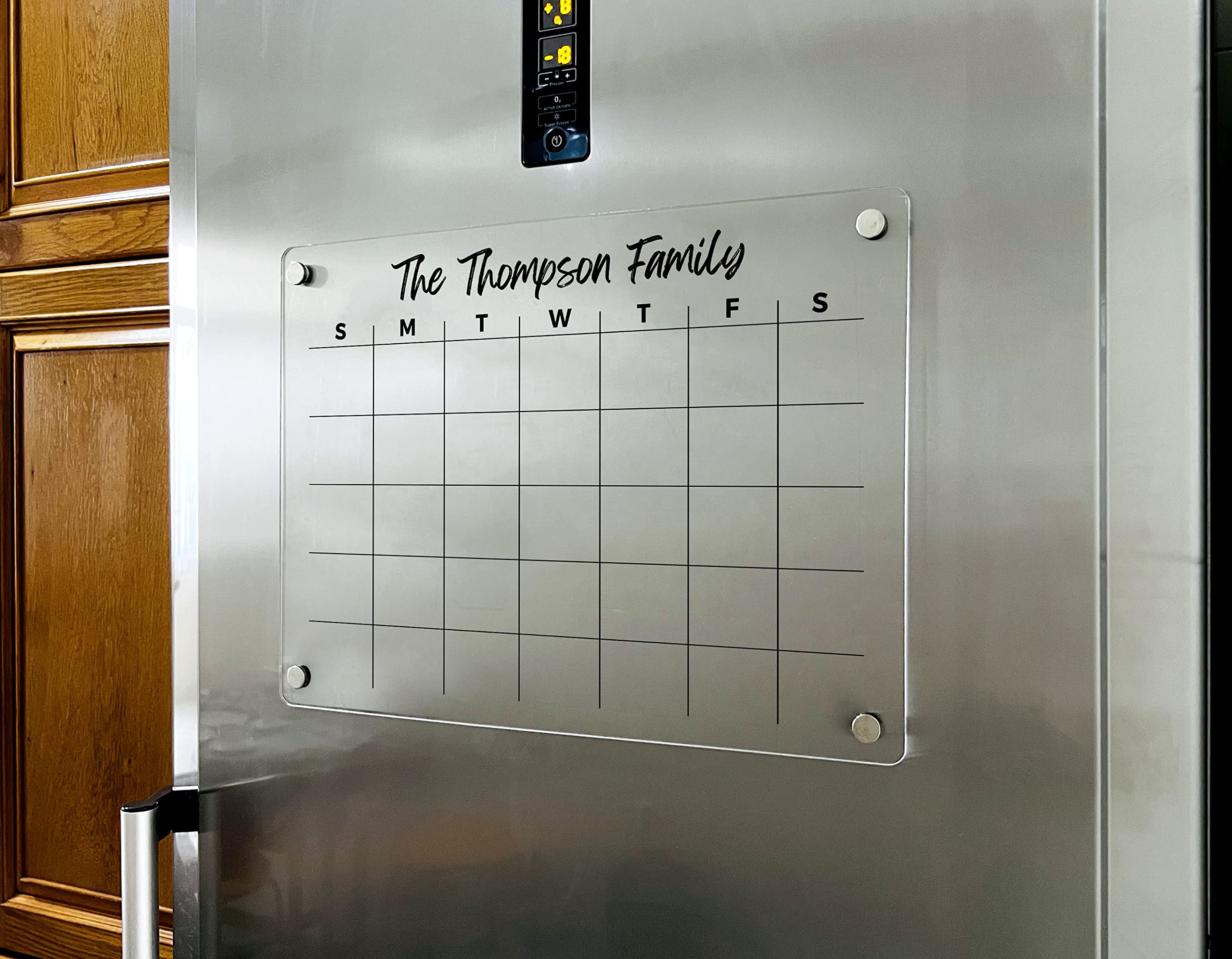 Magnetic Personalized Calendar 2024, Magnetic Fridge Calendar - Magnetic Monthly Acrylic Calendar - Acrylic Magnetic Kitchen Board - Kitchen Wall Decor