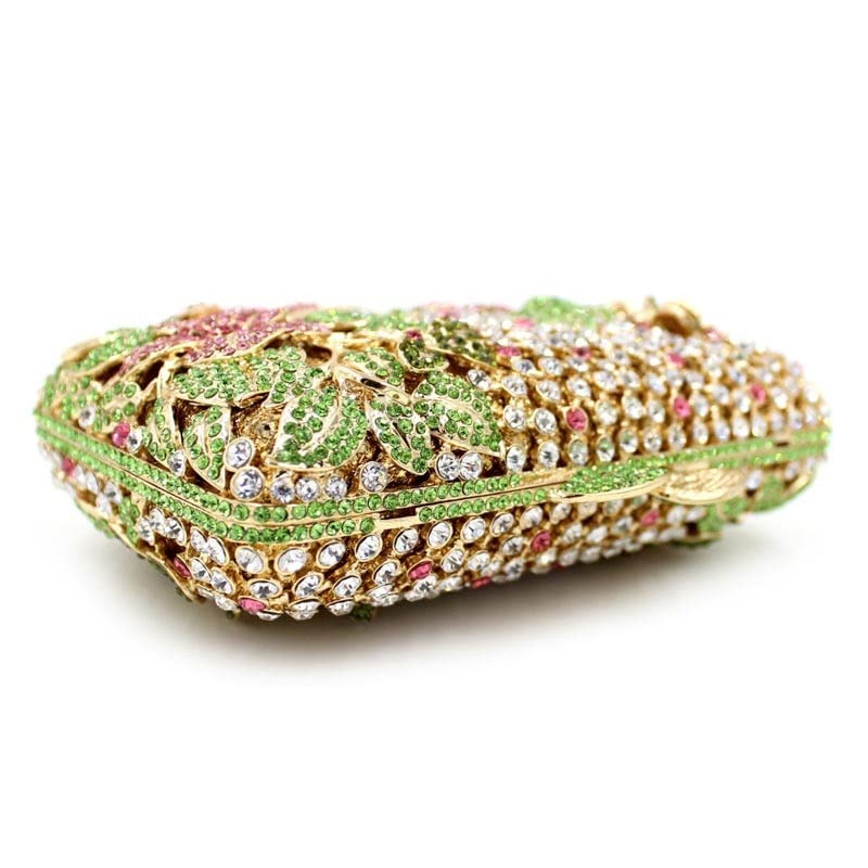 ZHUHW Women Colorful Crystal Hollow Out Clutch Bags Wallet Wedding Evening Bag