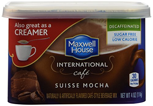 Maxwell House International Coffee Decaf Sugar Free Suisse Mocha Cafe, 4-Ounce Cans (Pack of 8)