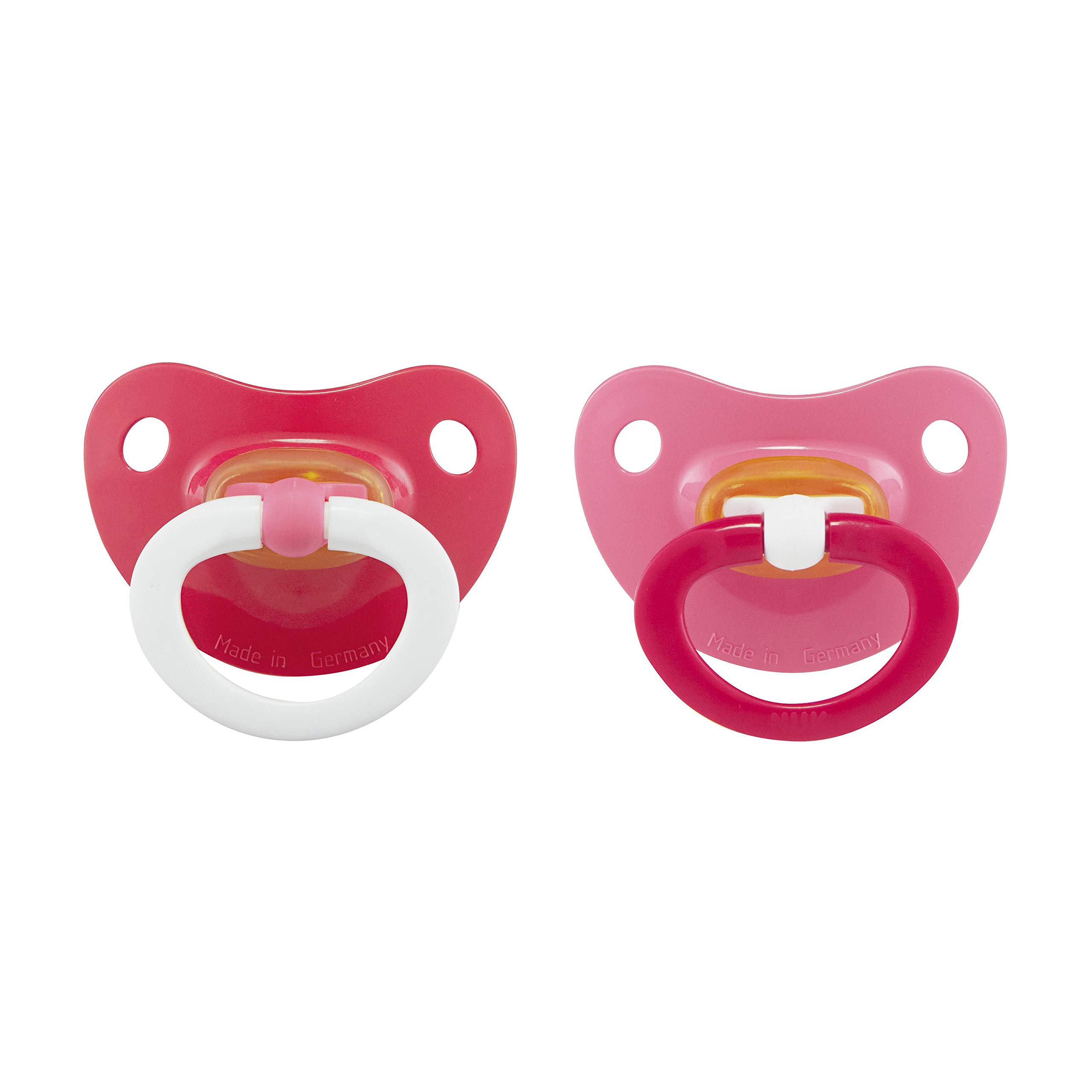 NUK Latex Orthodontic Pacifiers, Girl, 0-6 Months, 2-Pack, 0-6 Months (Pack of 2)