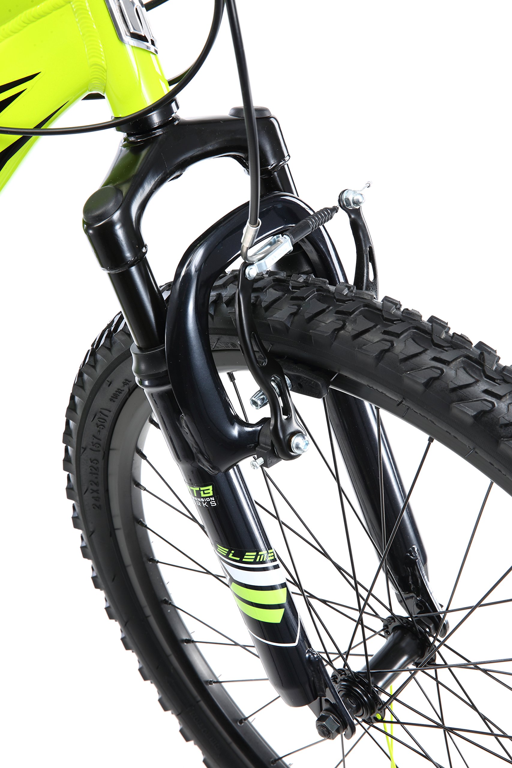 Mongoose Boys Mech Mountain Bicycle, 13"/One Size, Bright Green, 24-Inch Wheels