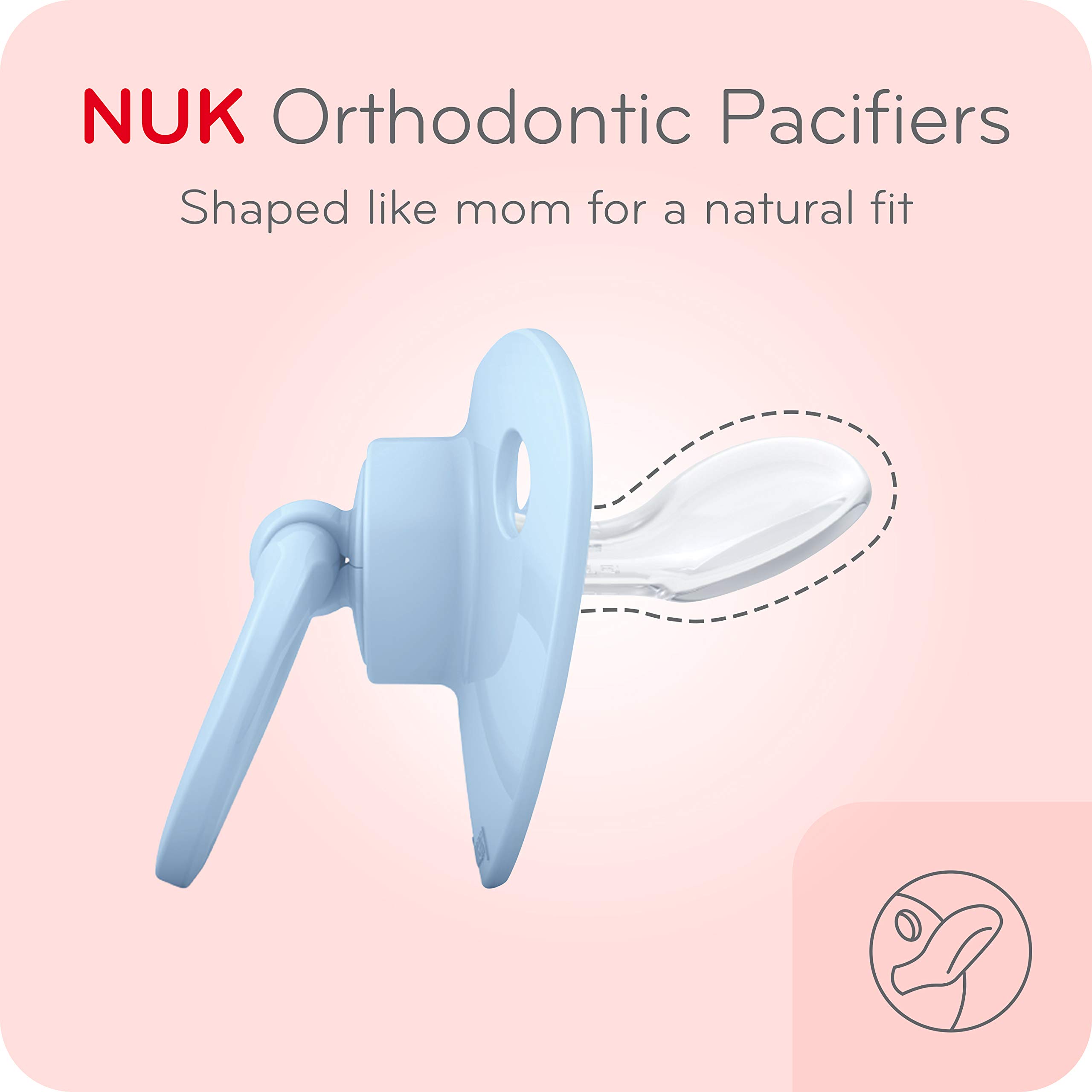 NUK Orthodontic Pacifier Value Pack, Girl, 6-18 Months (Pack of 3)