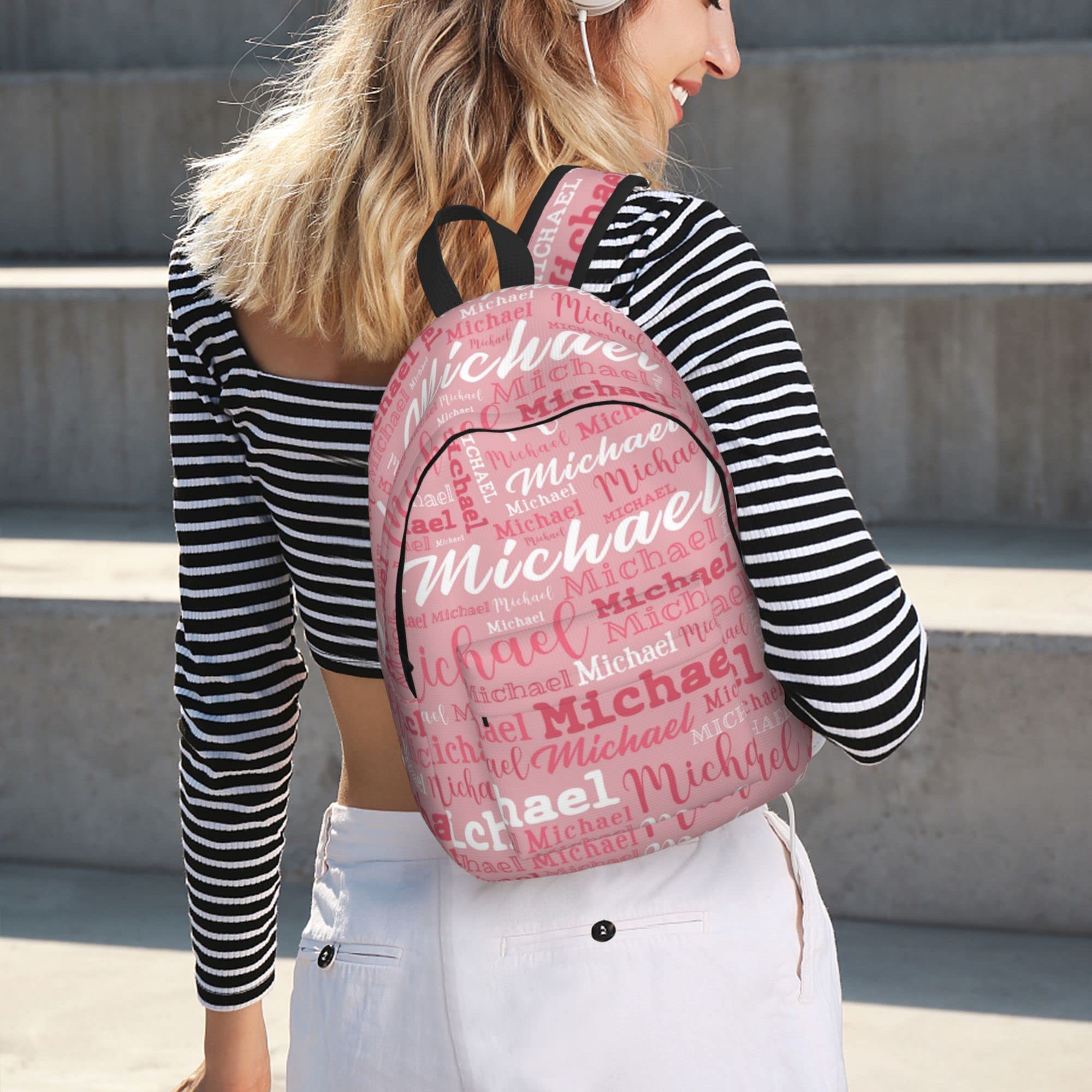 sewbuapo Custom Backpack with Name, Personalized Nmae School Backpack for Boys Girls, Customized 17Inch Student Bookbag with Lunch Bag Pencil Case for Travel, Work and School