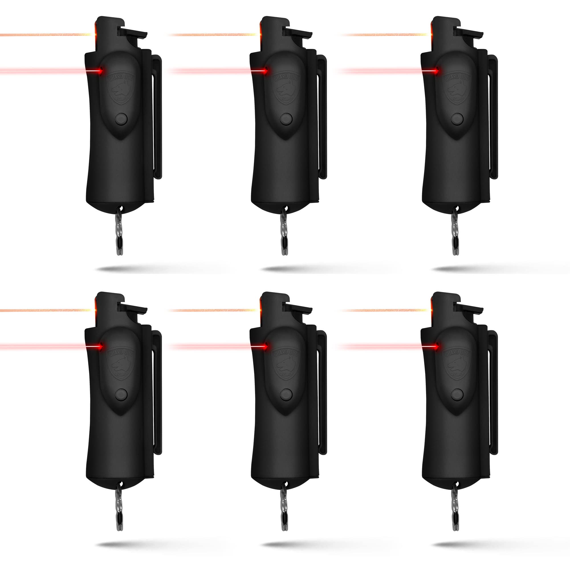 World’s Only Laser Sight Pepper Spray, Guard Dog AccuFire, Maximum Strength Self Defense Red Pepper Spray (6 Pack)