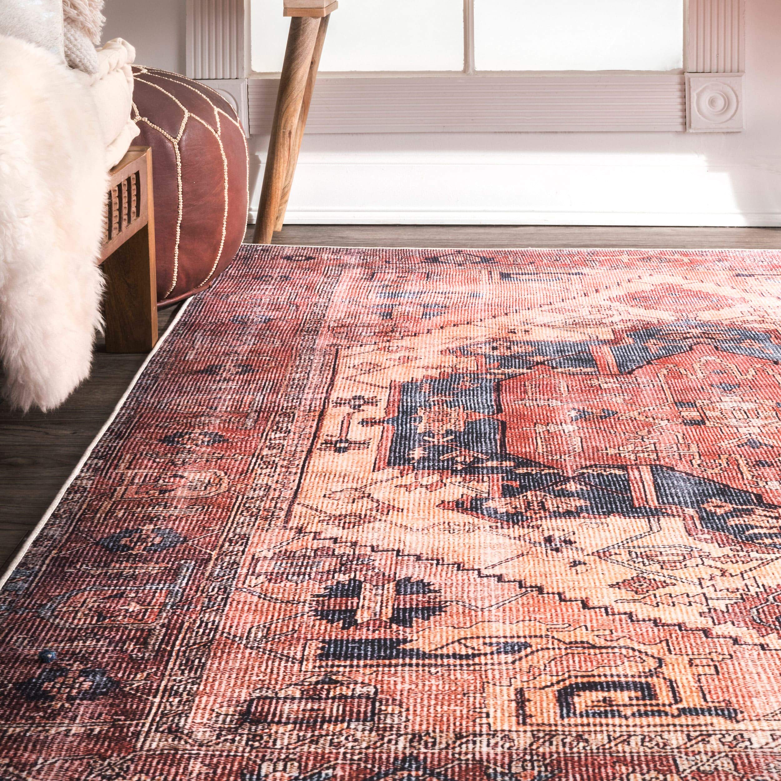 nuLOOM Leslie Transitional Printed Area Rug, 6x9, Peach