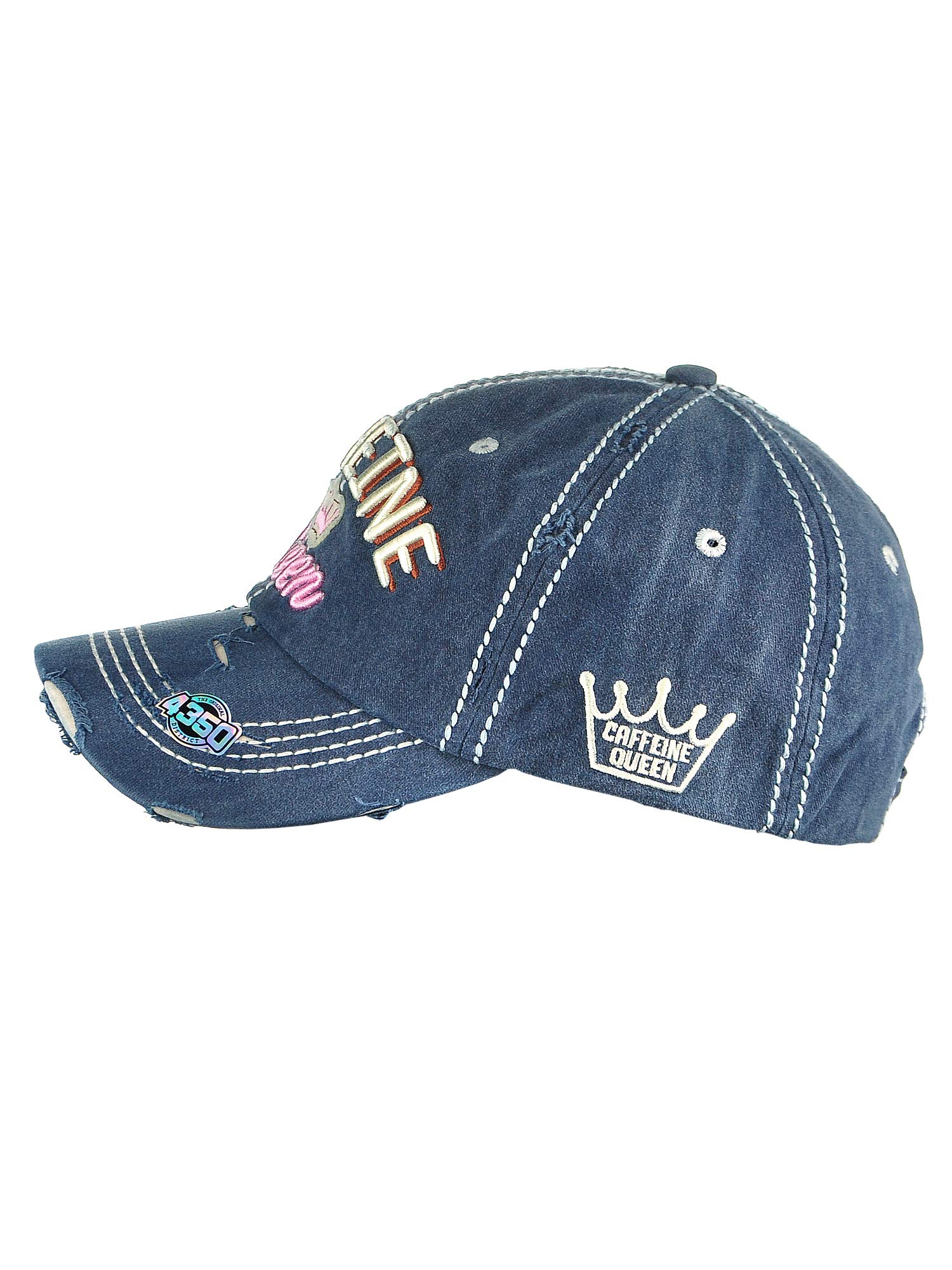 NYFASHION101 Women's Distressed Unconstructed Embroidered Baseball Cap Dad Hat, Dance Mama, Black