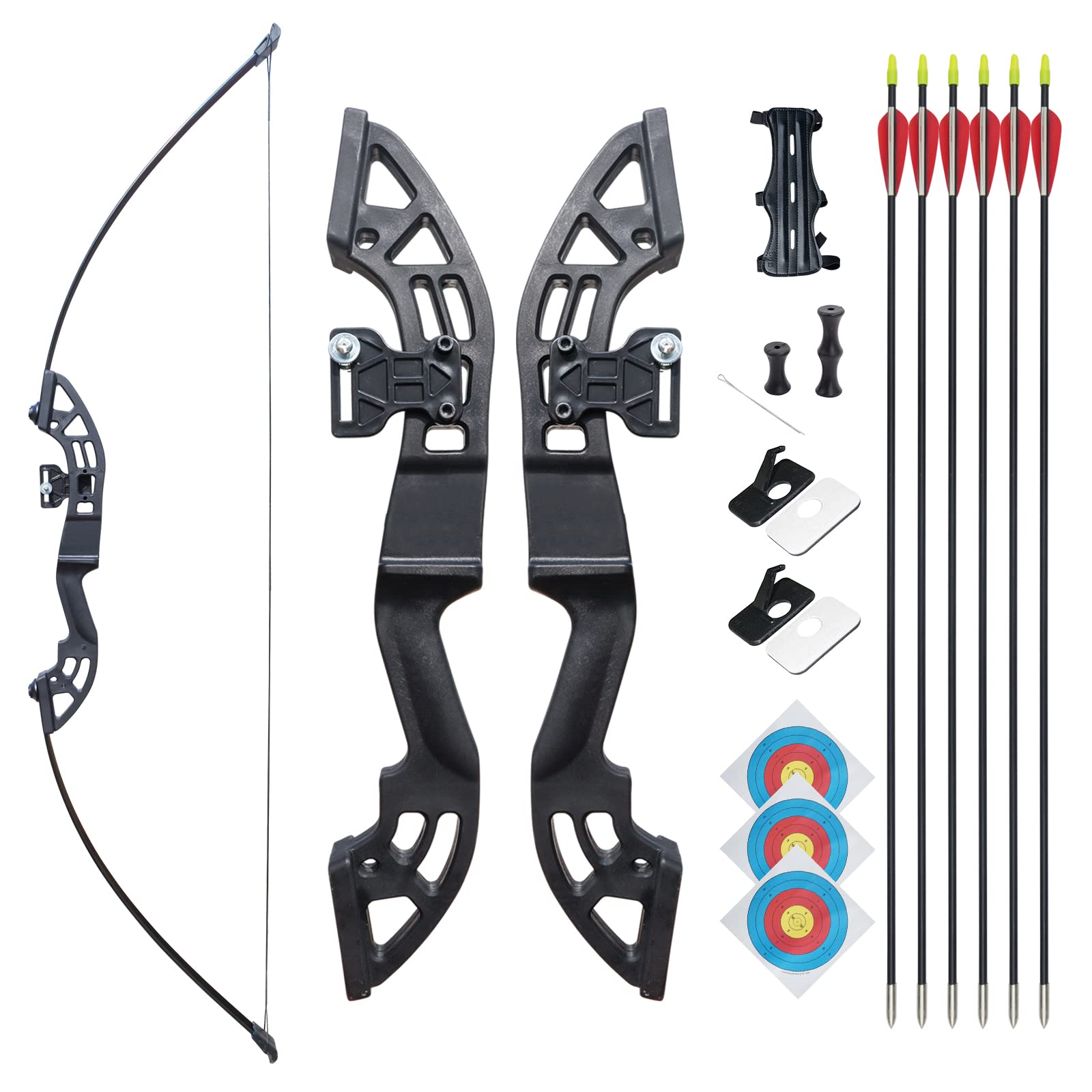 Takedown Bow, Archery Set for Right Left Hand, Long Bow for Beginner Adult, Recurve Bow and Arrows for Shooting Hunting Practice Training Backyard Target (40lb)
