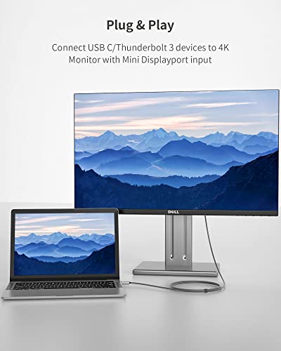 Silkland [Unidirectional] USB C to Mini DisplayPort Cable 6.6FT (Not Compatible with Thunderbolt 2), 4K@60Hz Thunderbolt 3 to Mini DisplayPort Cable for Laptop to Monitor