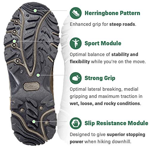 Nord Trail Mt. Hunter Low II Hiking Boots for Men - Taupe & Orange Suede Boot - 8.5