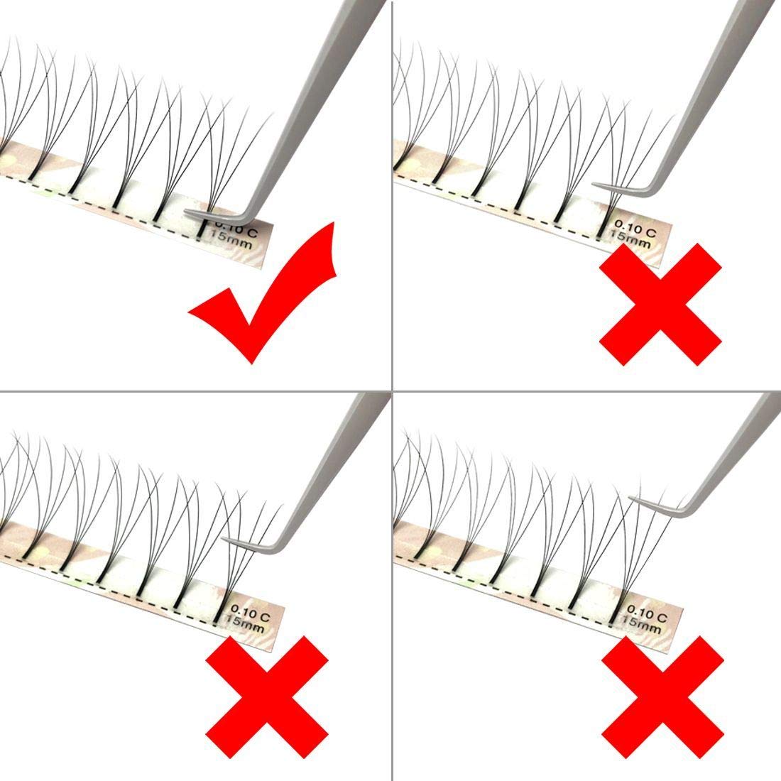 Premade Fans Eyelash Extensions Mixed Tray 9-15mm D Curl 0.10mm 4D Pre Made Volume Eyelash Extensions Promade Fanned Russian Volume Lash Extensions by EMEDA (4D 0.10 D 9-15 Mix)