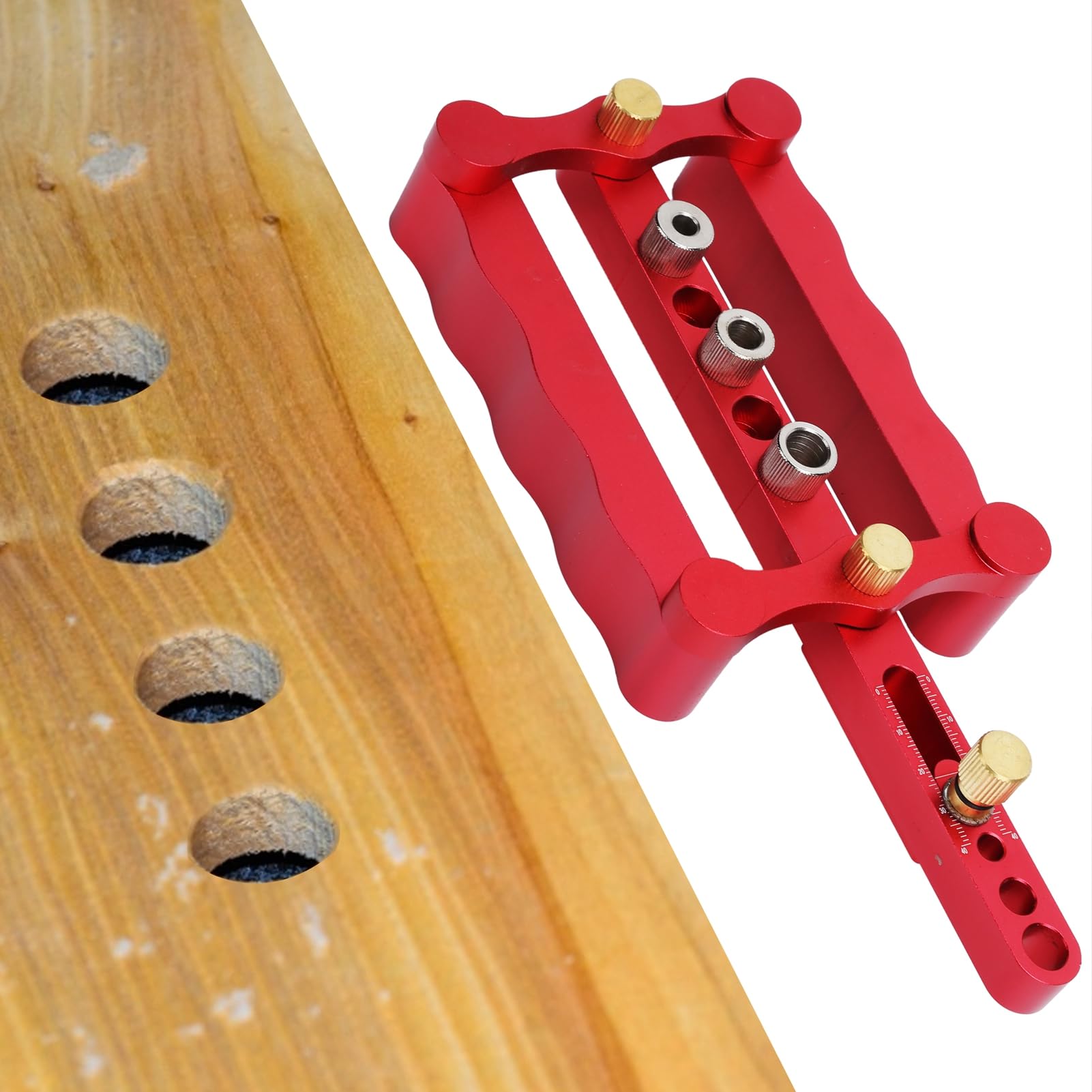Mothinessto Woodworking Tools Durable Dowelling Jig Kit Self Centering Doweling Jig Woodworking Self Centering Dowelling Jig Home for Woodworking