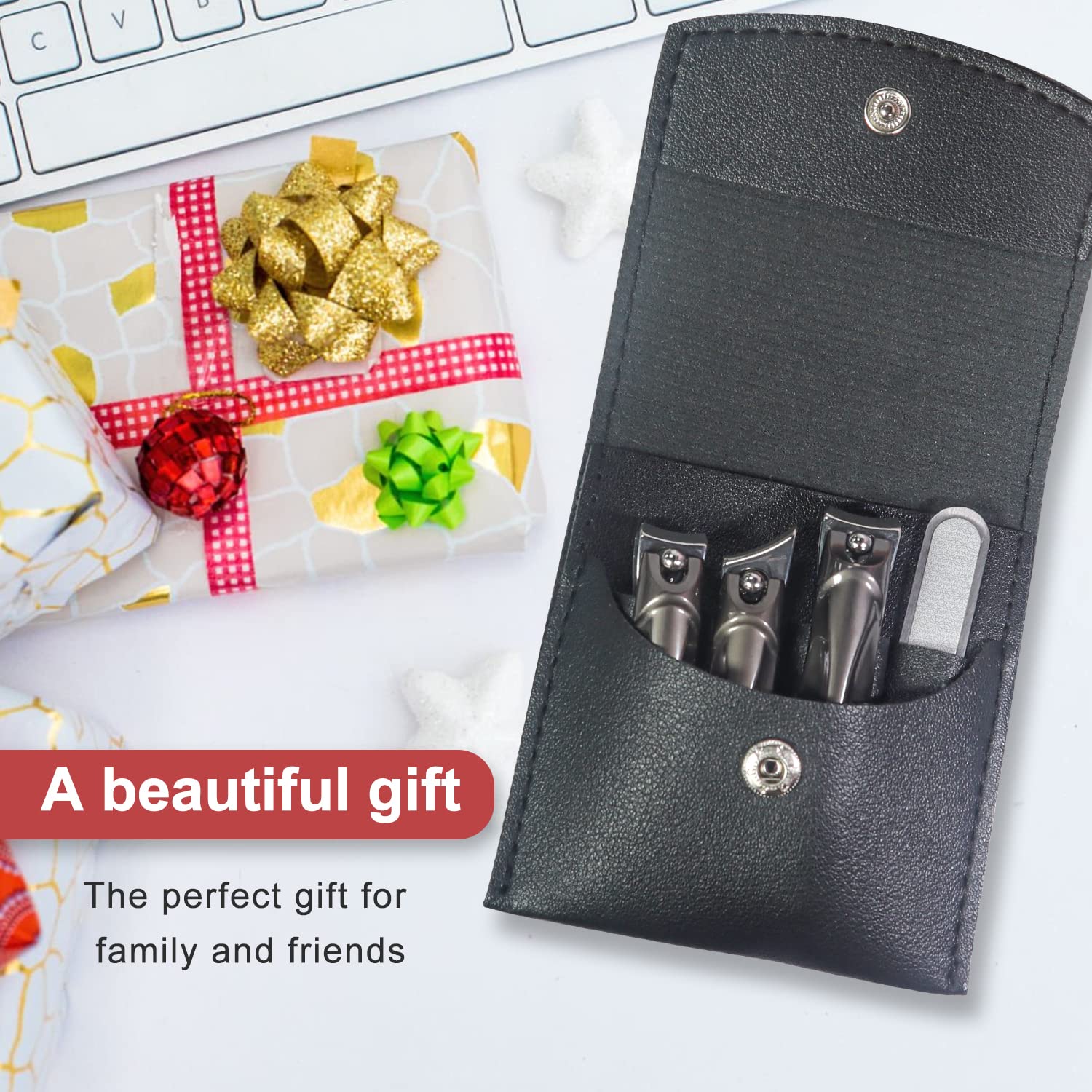 Nail Clippers Set - 4 Pack Carbon Steel Toenail Clippers Fingernail Clipper, Professional Nail Cutter Nail Clipper Set,Suitable for all