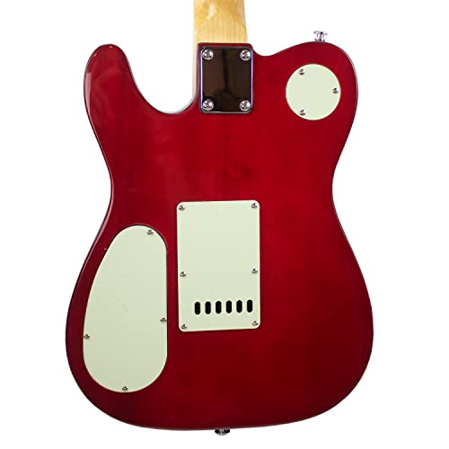 Sawtooth 6 String ET Hybrid Electric Guitar, Spalted Maple Trans Cherry Burst with Wilkinson Tremolo & Pro Series Gig Bag, Right (ST W-SMTCB)