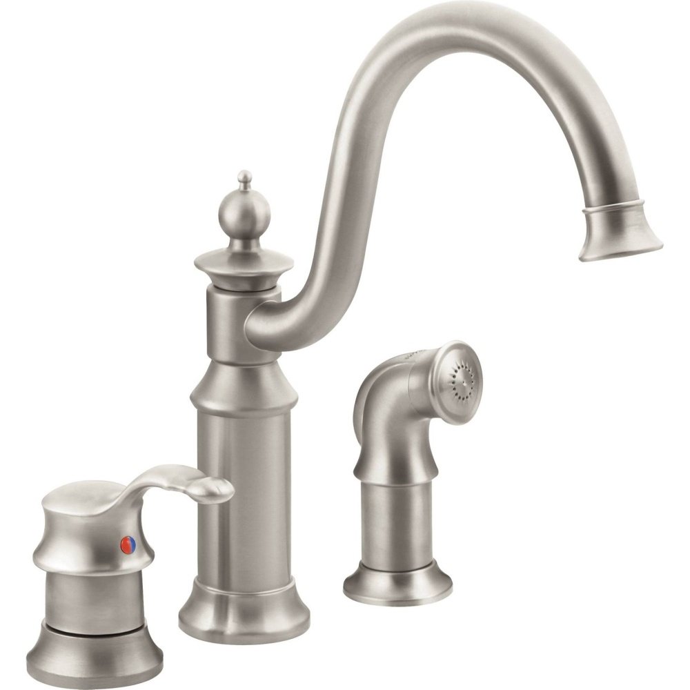 Moen S711ORB Waterhill One-Handle Kitchen Faucet with Side Spray, Oil-Rubbed Bronze