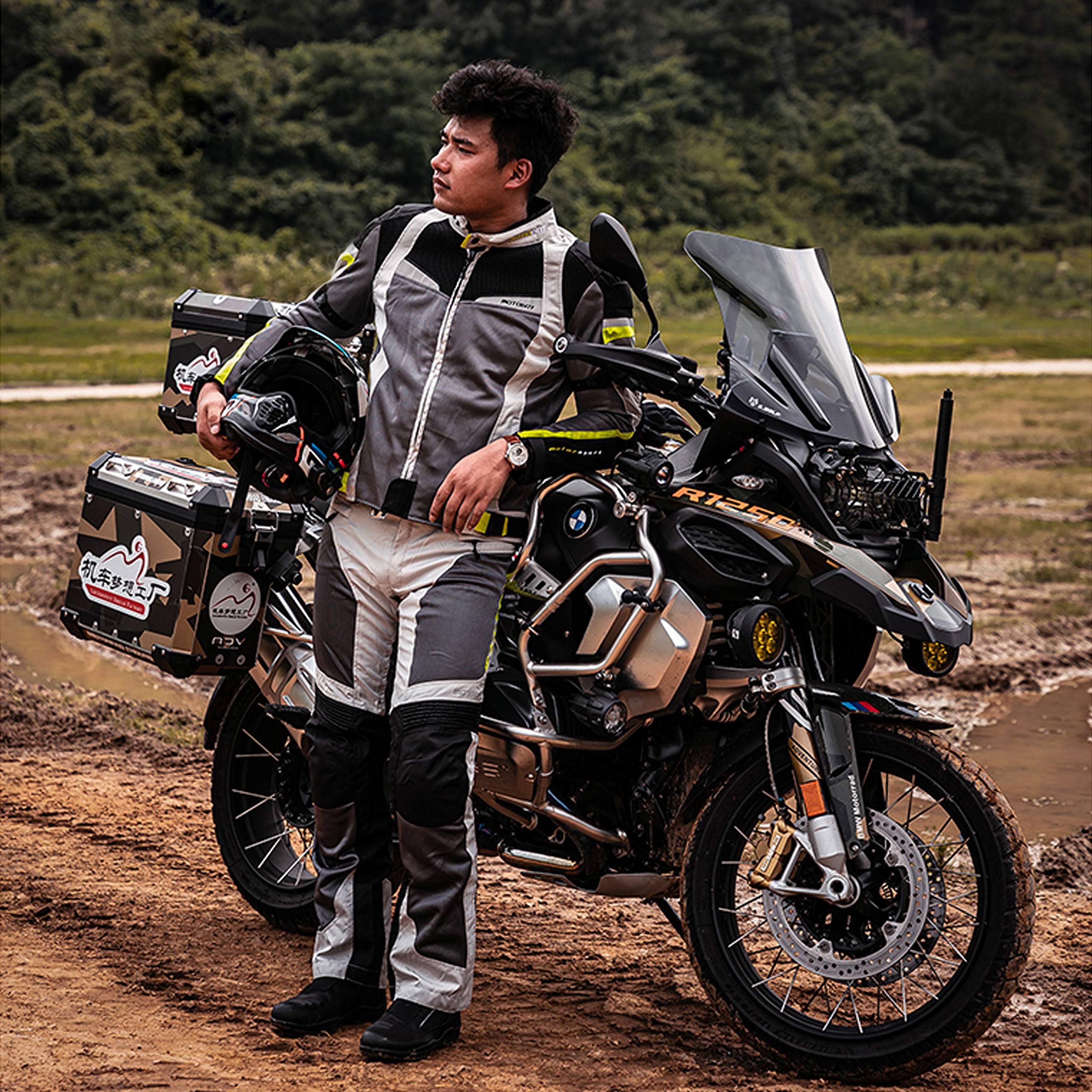 MOTO-BOY Mesh Motorcycle Jacket for Men,Summer Breathable Air Motorbike Riding Jacket with CE Armor for Impact Protection (as1, alpha, m, regular, regular, Black)
