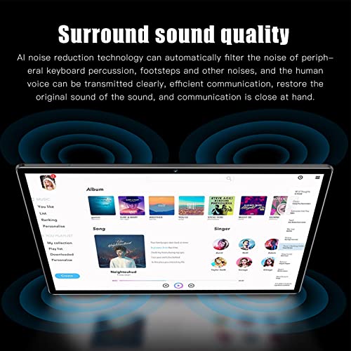 Yunseity 10 Inch Tablet, 6GB 256GB Gaming Pc, 6000mAh Battery Portable Pc Tablet for Kids, 13MP Camera, IPS HD Large Screen with 5GWIFI, Dual Standby Support and Dual SIM Slots