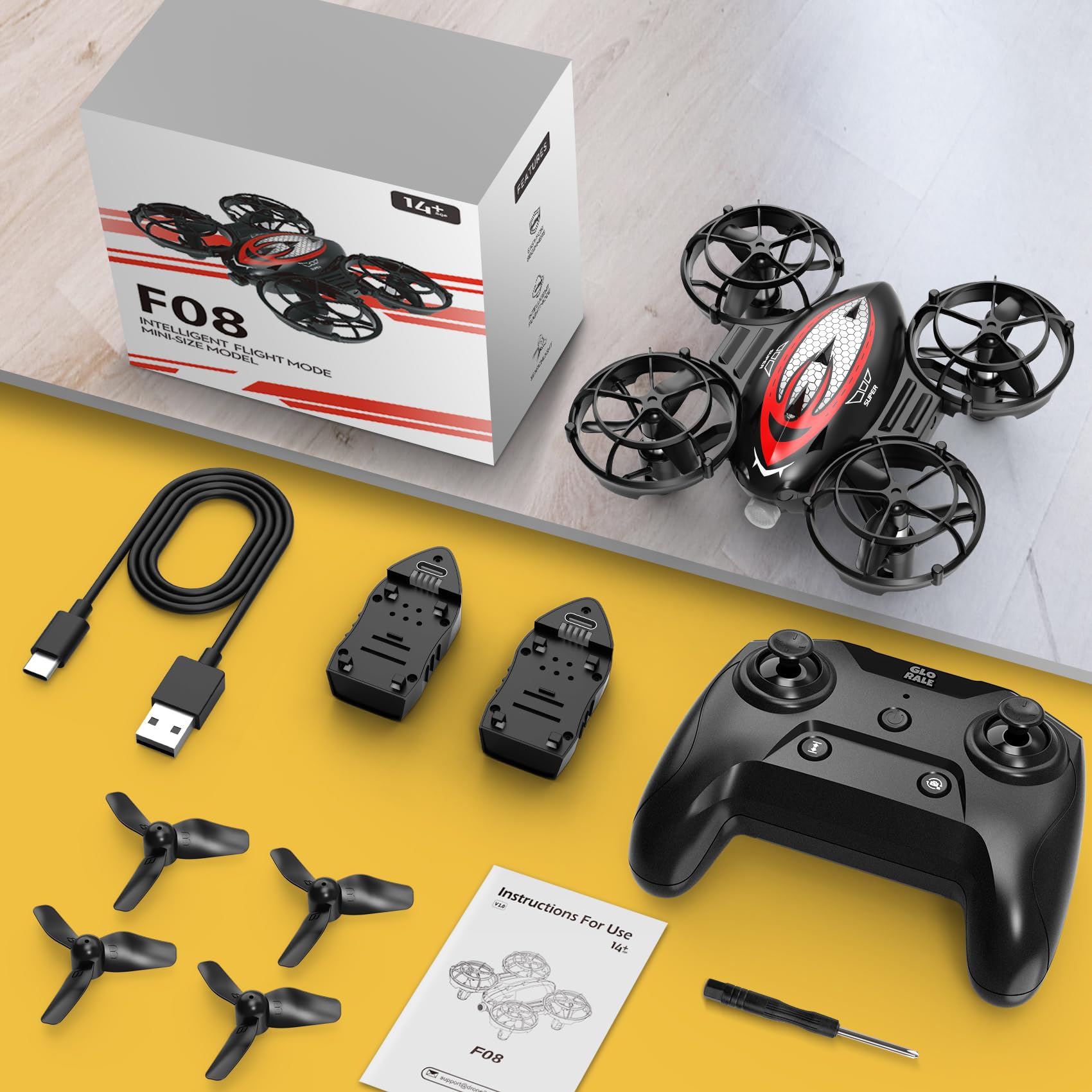 Mini Drone for kids and Beginners RC Quadcopter Indoor Small Helicopter Plane with Auto Hovering, 3D Flip, Headless Mode and 2 Batteries, Toy for kids
