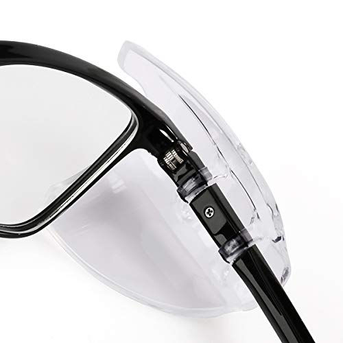 YunTuo 10 Pairs Eye Glasses Side Shields, Flexible Slip on Side Shields for Safety Glasses Fits Small to Medium