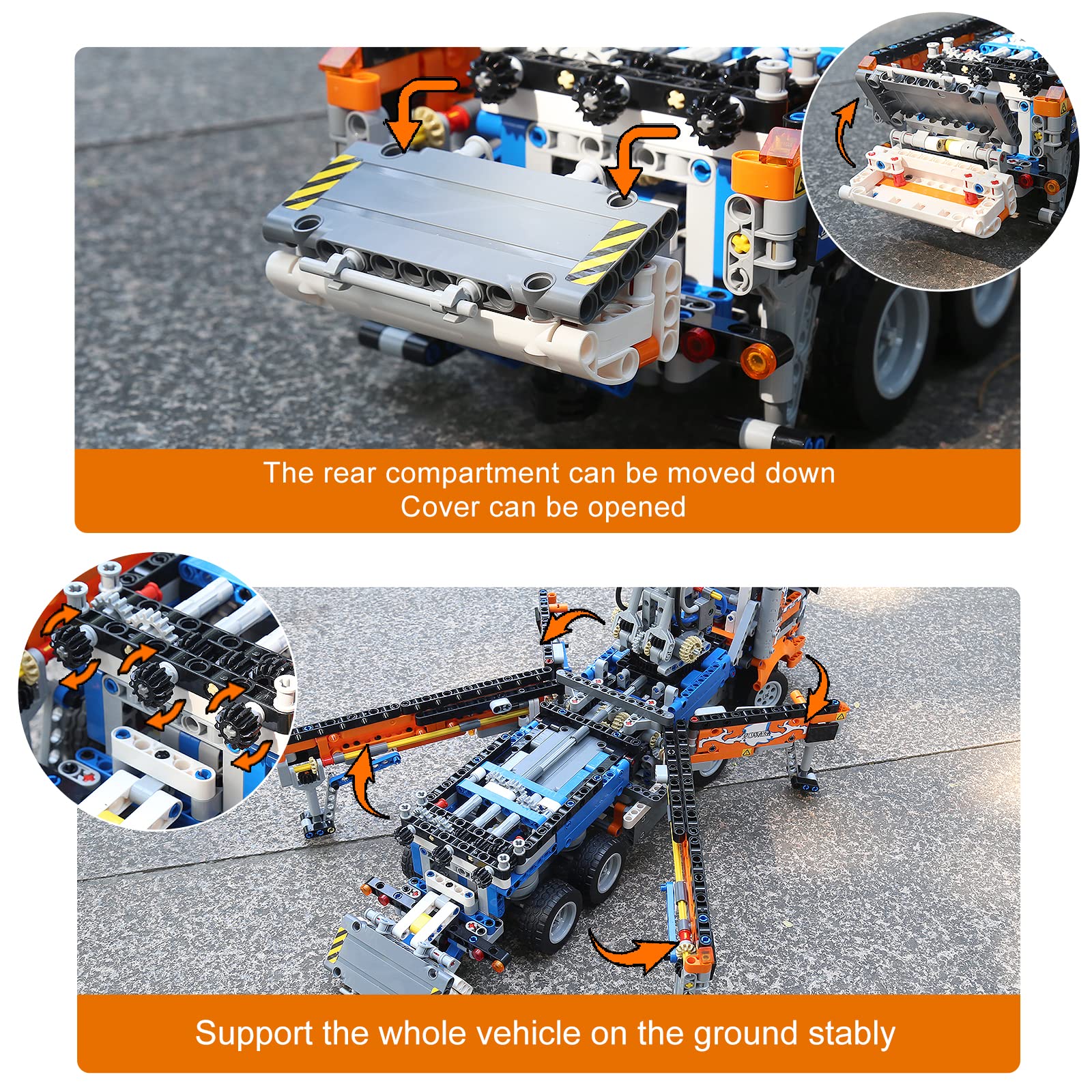 Mould King Concrete Pump Truck Building Set for Kids Ages 8+, Terrain Tow Truck Model Toys (2,098Pieces)