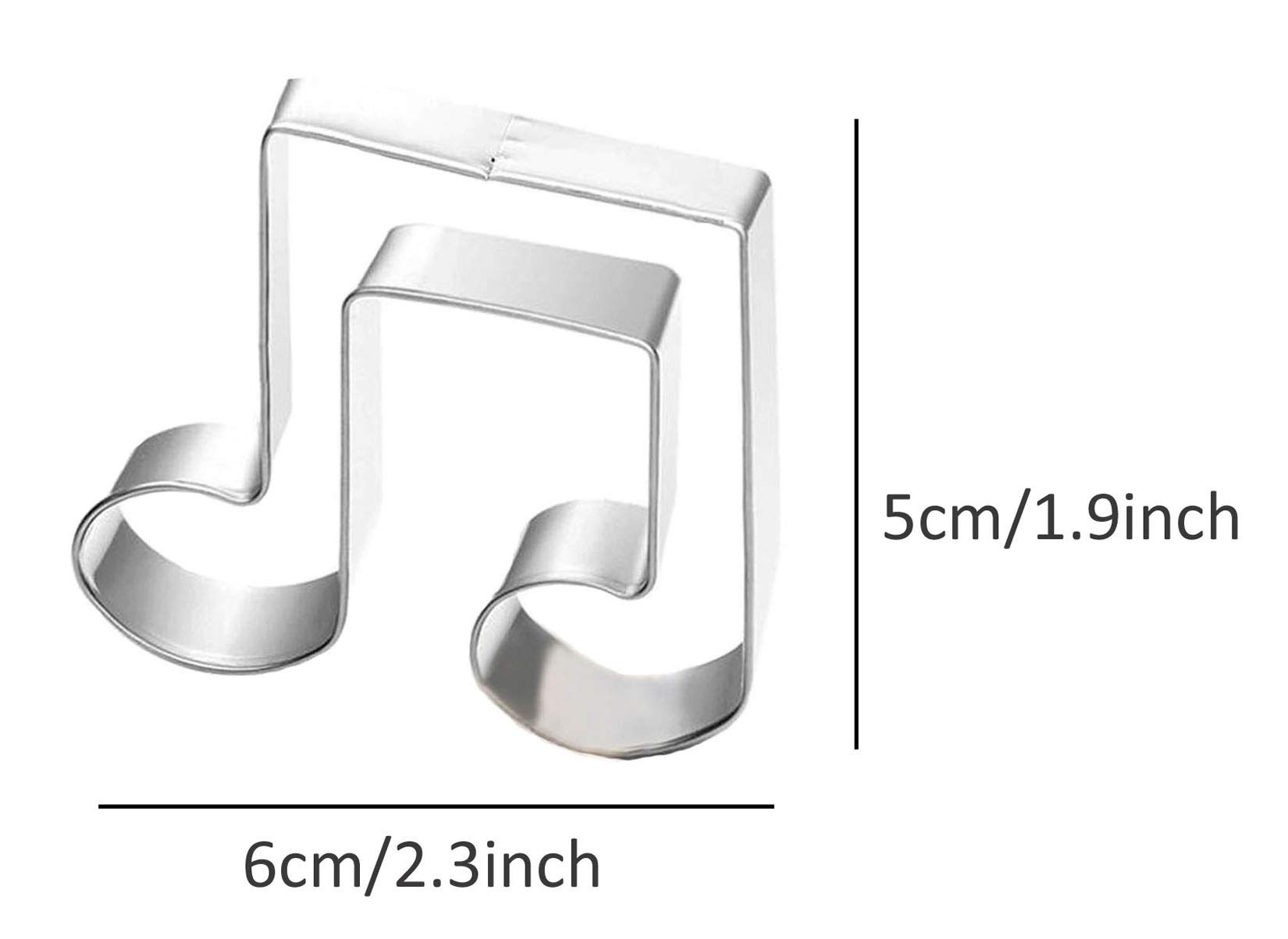 WJSYSHOP Musical Eighth Notes Music Note Cookie Cutter Stainless Steel