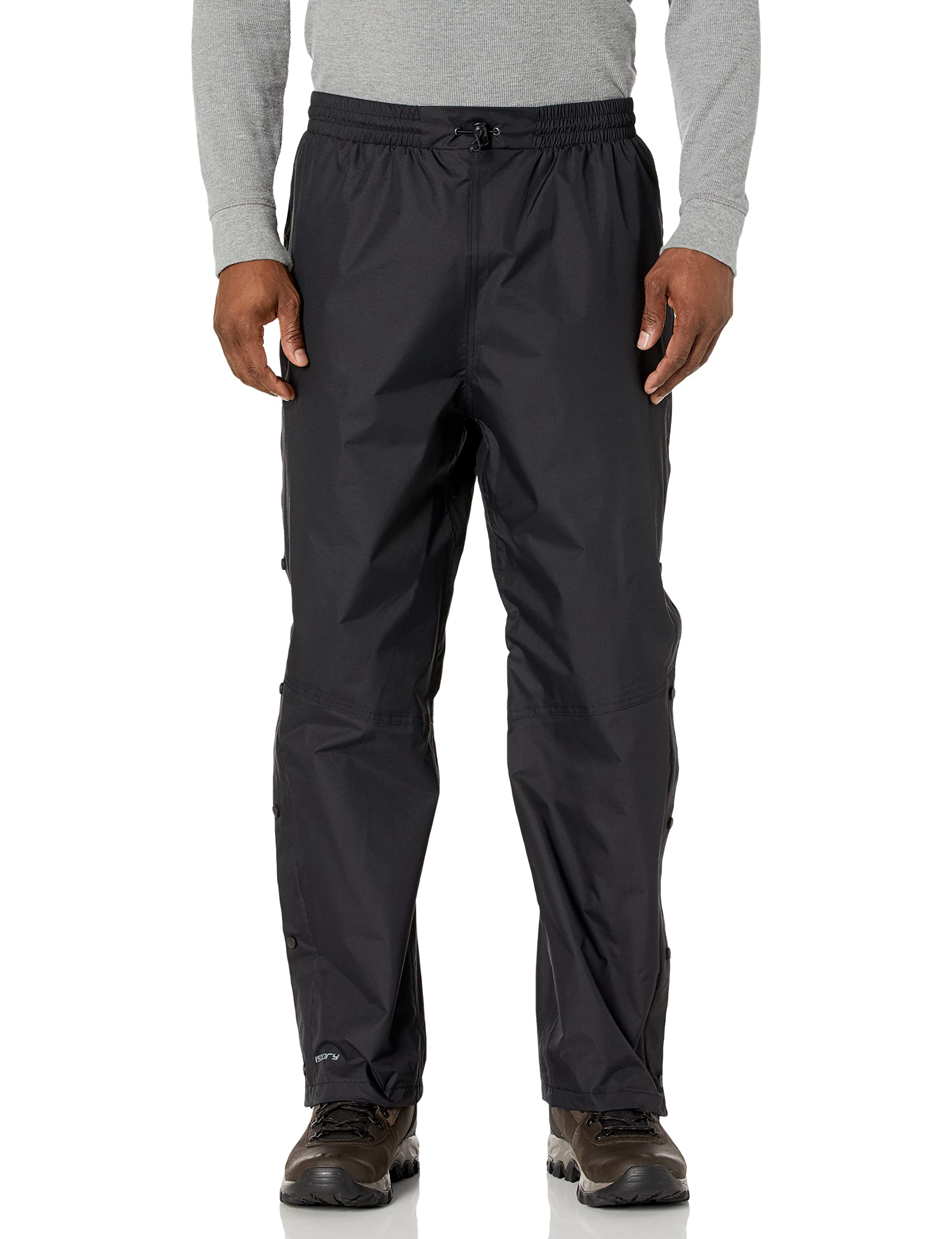 Mountain Warehouse Downpour Mens Waterproof Overtrousers - Breathable Rain Pants, Ripstop Black X-Large