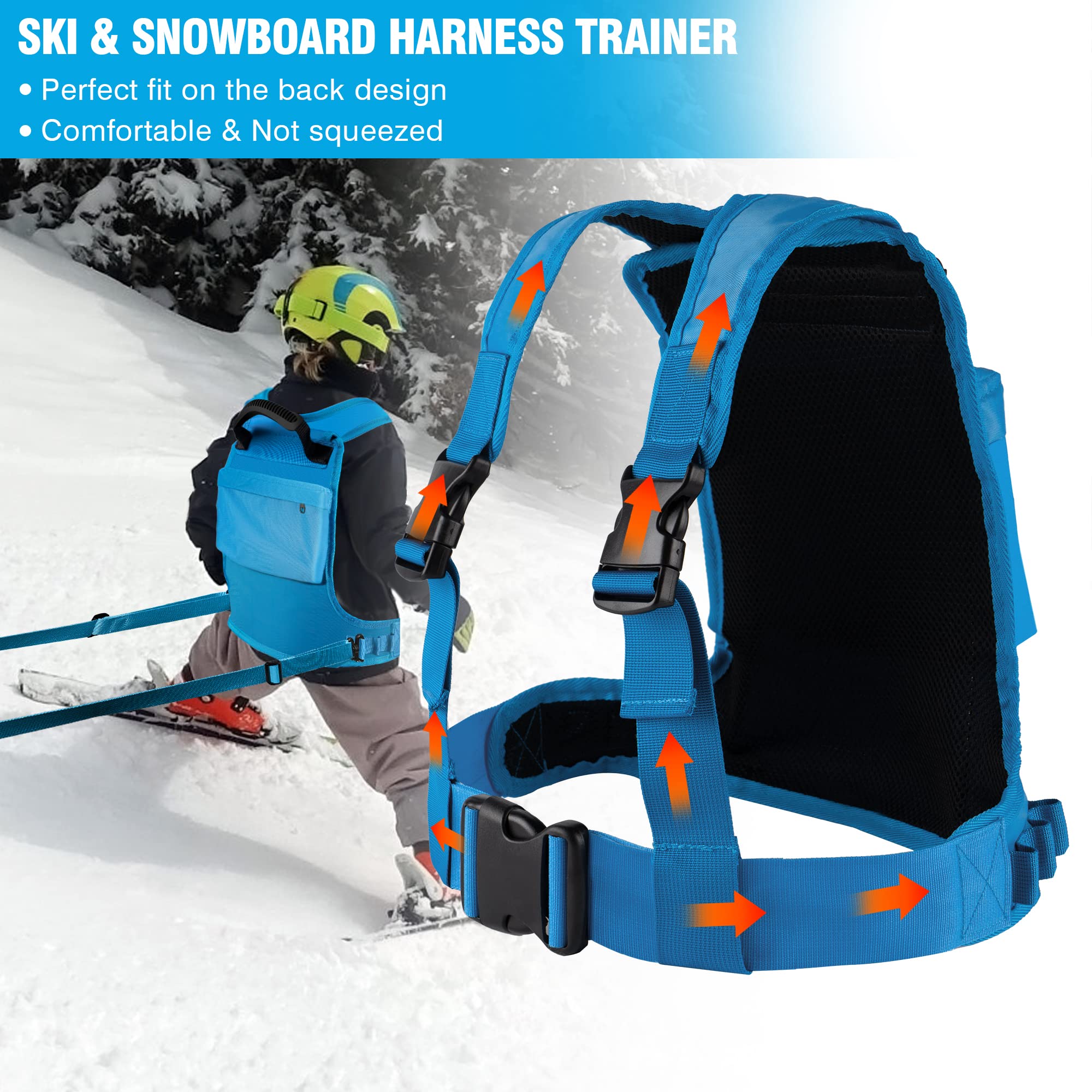 Ski Harness for Kids - Toddler Snowboard Safety Leash Backpack Training Equipment for Beginners to Control The Speed
