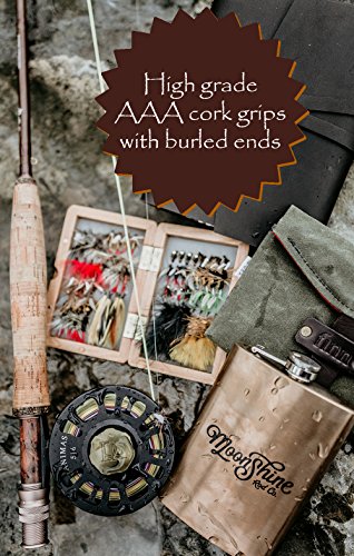 Moonshine Rod Co. Fly Fishing Rod with Carrying Case and Extra Rod Tip Section Medium Action, The Drifter I, 5wt 9'
