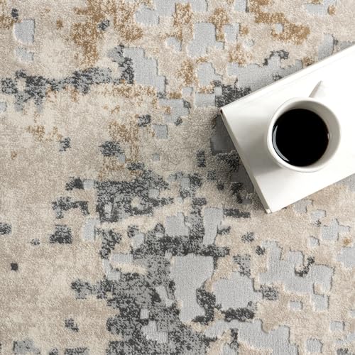 nuLOOM Chastin Modern Abstract Area Rug - 8x10 Area Rug Modern/Contemporary Beige/Grey Rugs for Living Room Bedroom Dining Room Kitchen