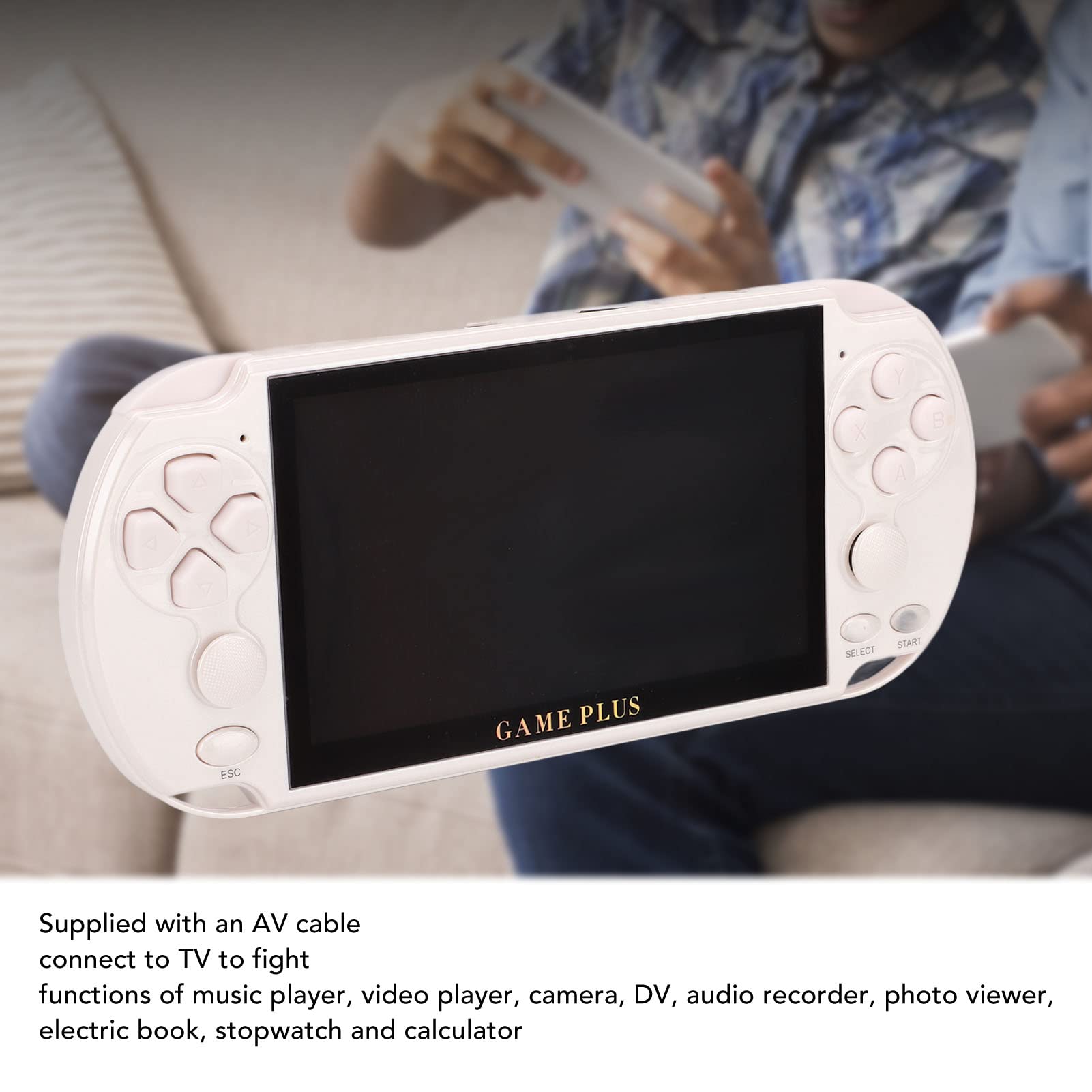 Yadoo 5.1in Handheld Game Console, Portable Dual Joystick Game Console Support Video Music Photo Electric Book Recorder, Retro Video Game Console, 32GB RAM, USB Rechargeable