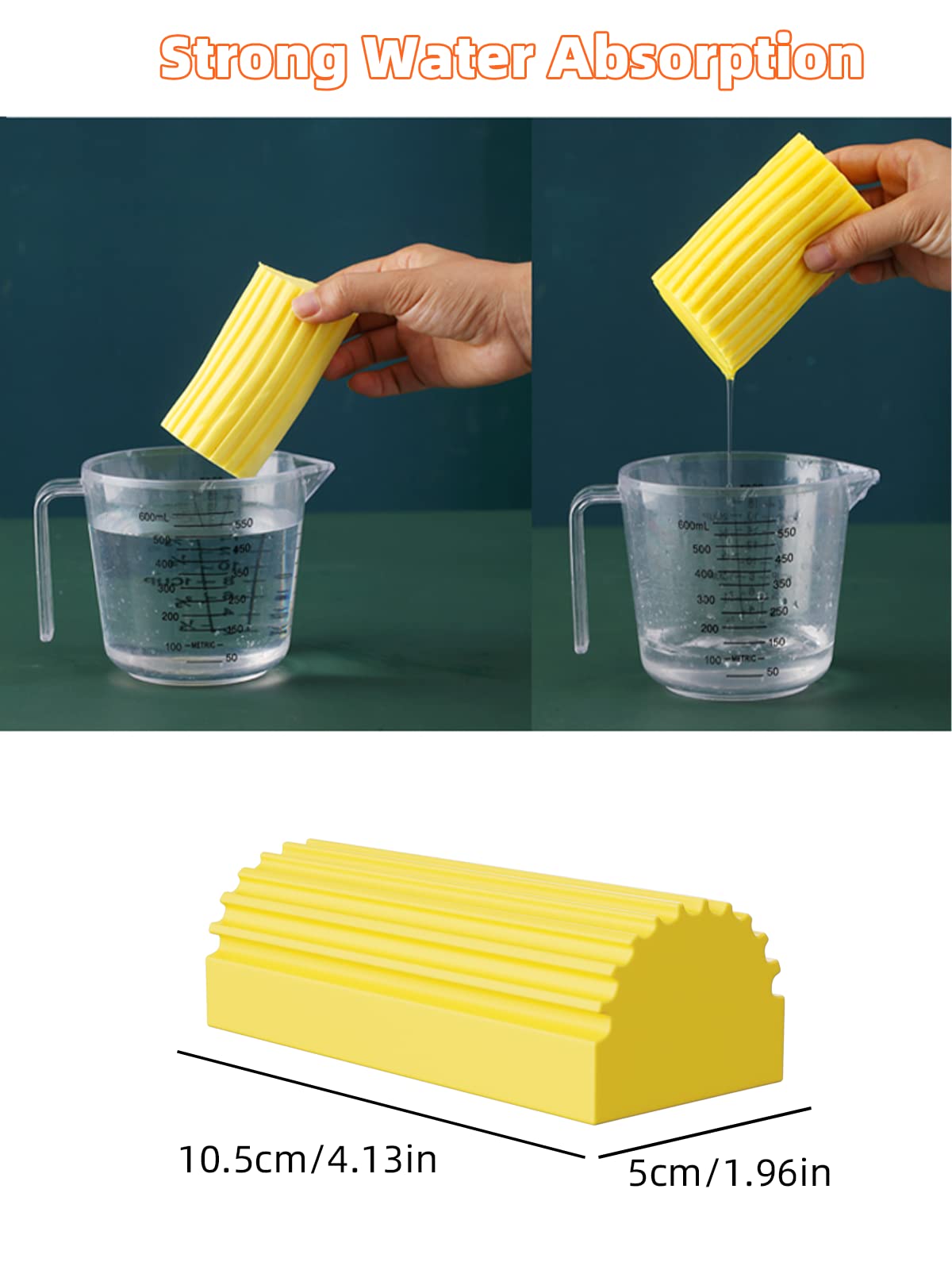 Mistgre 4-Pack Reusable Damp Clean Duster Sponge, Sponge Cleaning Brush Damp Clean Dust Sponge,Cleaning Tool for Baseboards, Ceiling Fan, Glass, Vents, Blinds Duster (4gray), 4x1.4x1