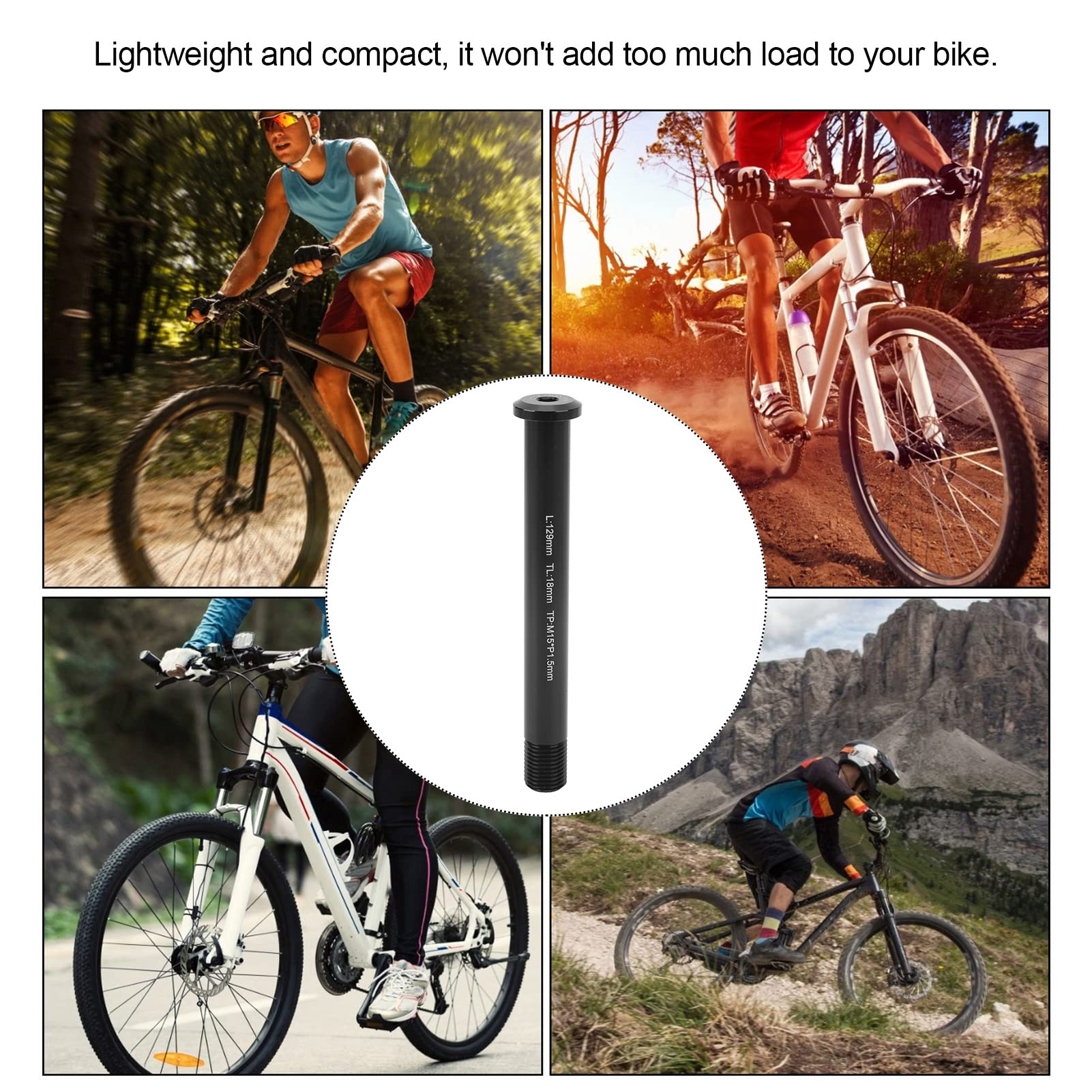 VBESTLIFE Front Hub Thru Axle Adapter, Front Thur Axle Lever Front Fork Barrel Shaft Lock Rod for Mountain Bike 15x100mm Opening