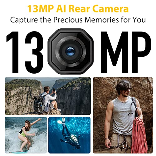 Ulefone Armor X6 Pro Unlocked Smartphone - Android 12 OS, Quad-Core Processor 4GB RAM & 32GB ROM, 13MP Main Camera, 4000mAh Battery, 5.0-inch Screen, Dual SIM 4G Rugged Cell Phones (Orange)