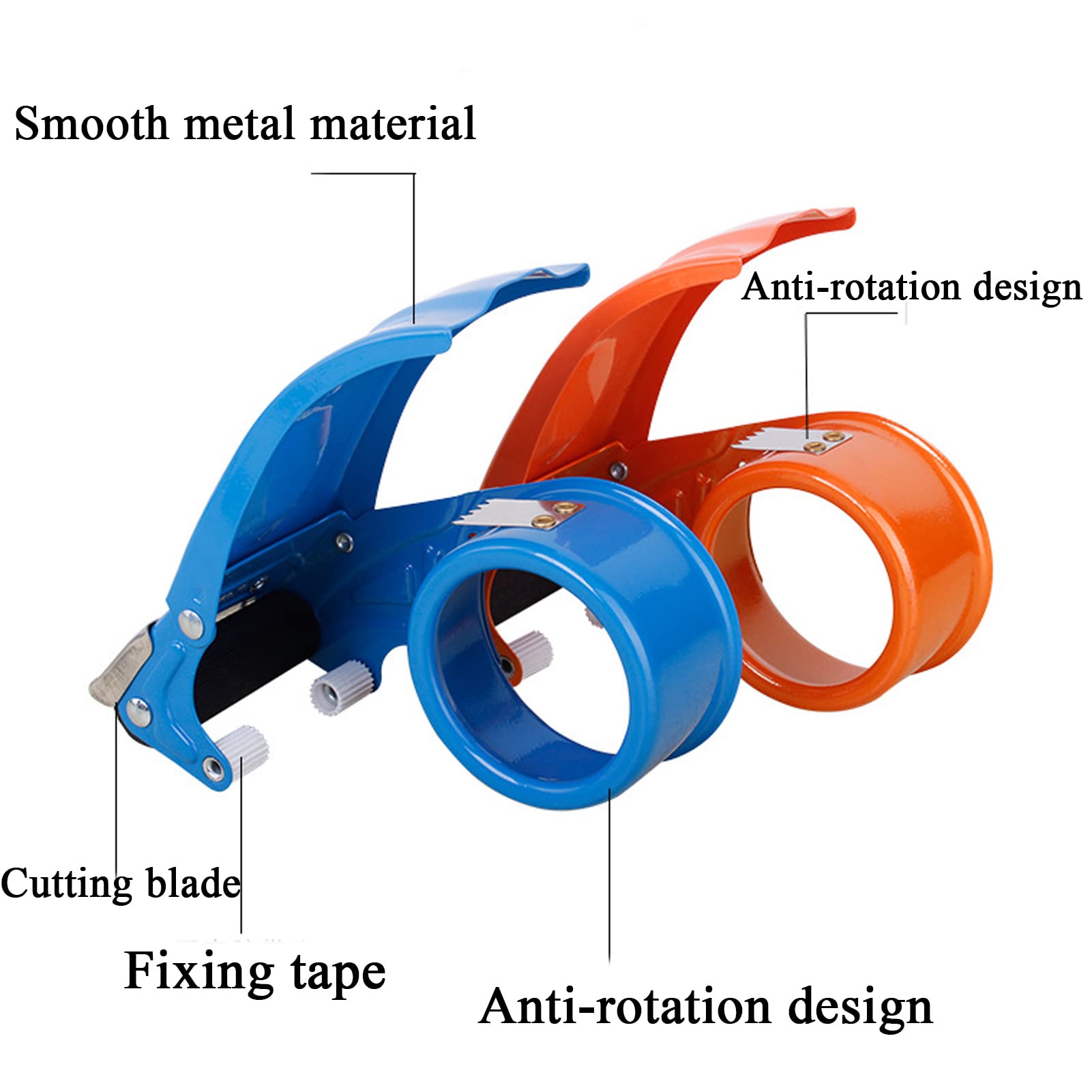 QILIMA Metal Packaging Tape Dispenser Gun, 2-inch Wide Tape dispensers, Blue