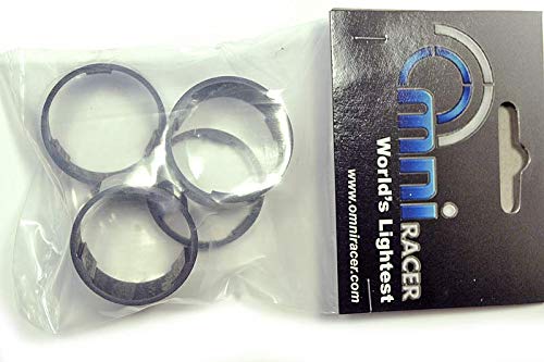 OMNI Racer Worlds LIGHTEST Bicycle Carbon Headet Spacers Set 1-1/8" 2,3,5,10,15,20mm Matte Flat Finish