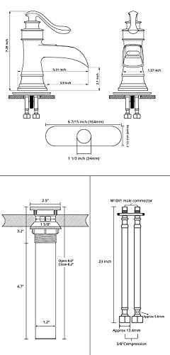 Waterfall Bathroom Faucet Oil Rubbed Bronze Sink with Pop Up Drain Stopper Faucets Single Hole Rustic Vanity Farmhouse Overflow One Handle Bath Black Commercial Assembly Lead-Free by Homevacious