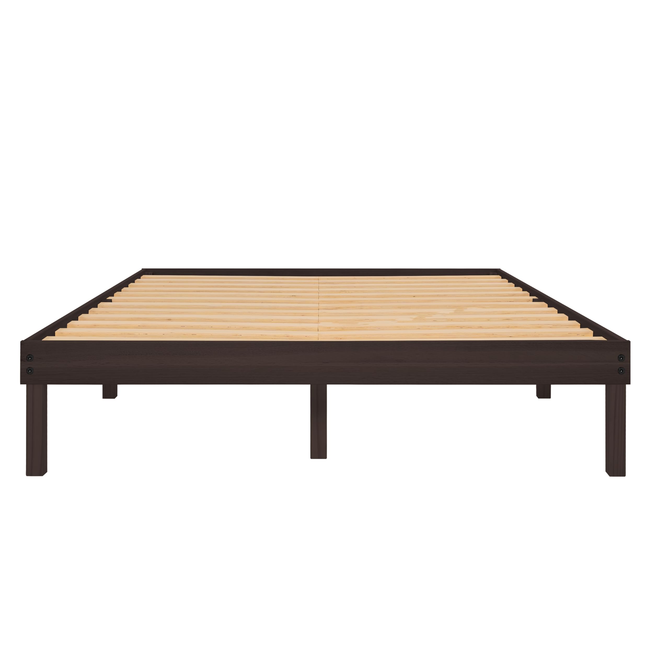 Naomi Home Lucia 14 Inch Solid Wood Platform Bed Twin XL Bed Frame, Pine Wood Twin XL Platform Bed Frame, No Squeak Bed Frame, Bed Frame Twin XL Size, No Box Spring Needed, Sturdy Bed Frame - Espresso