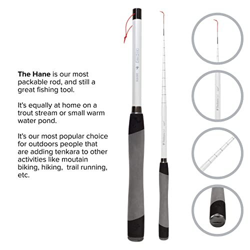 Tenkara USA Fly Fishing (Complete Set: HANE™ Rod + Starter Kit) | Super Compact, All-Around, Small Stream, Tight Waters - Carbon Fiber, Lightweight, Telescopic.