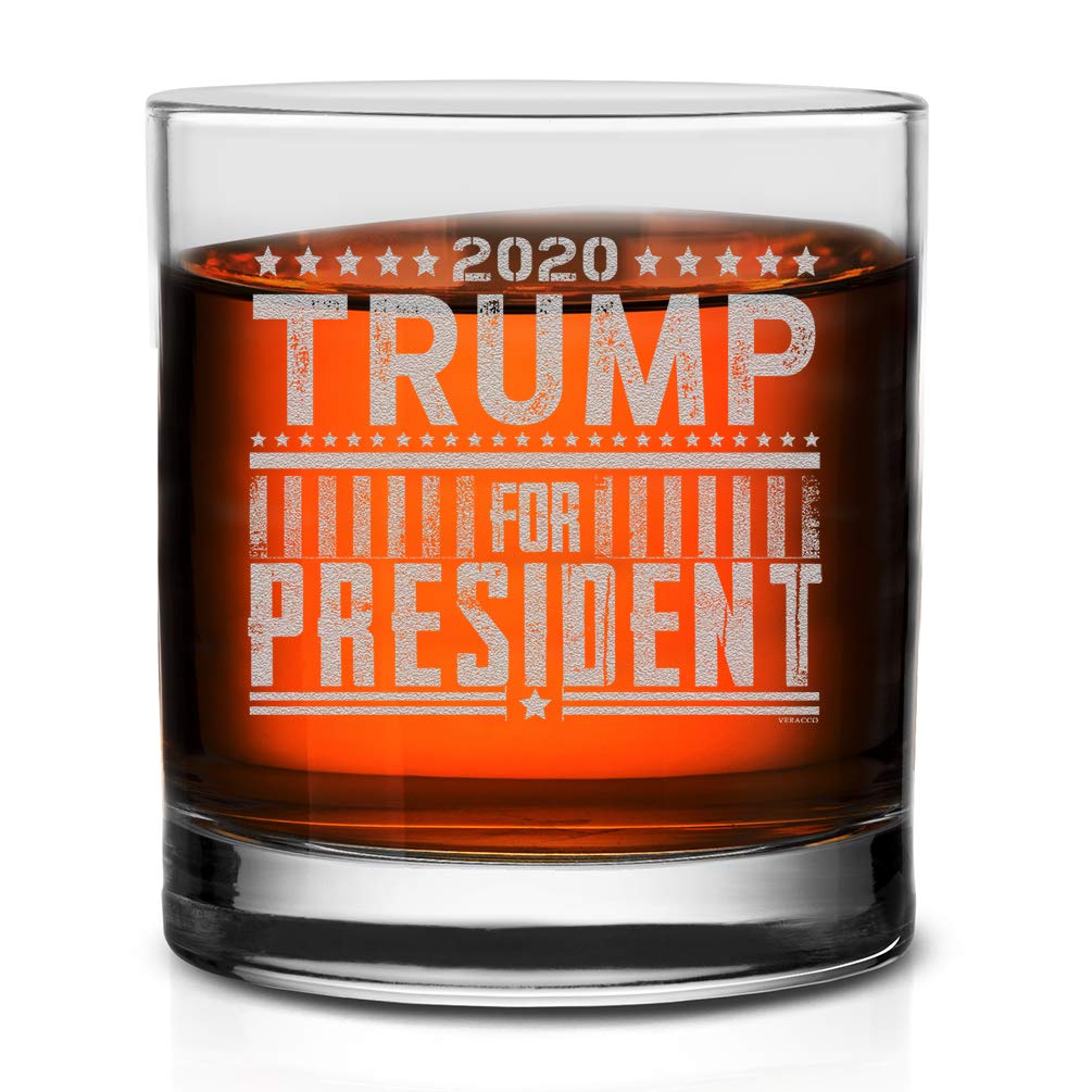 Veracco Trump For President Whiskey Glass (Clear, Glass)
