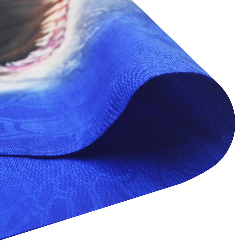 Obacle Animal Half Face Mask Sun Dust Wind Protection Durable Breathable Seamless Face Mask for Men Women, Lightweight Thin Neck Gaiter (Shark Open Mouth Blue)