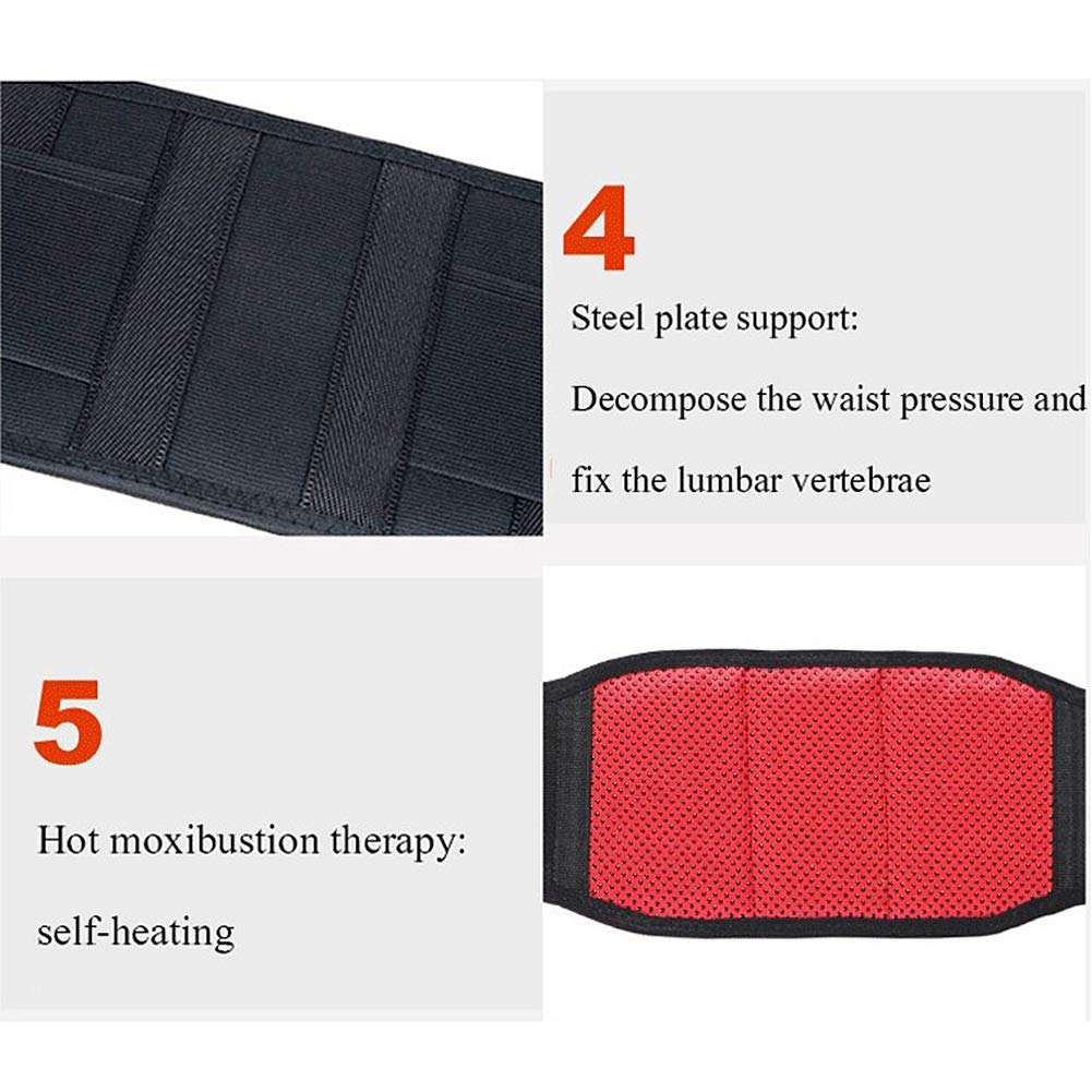 TANGIST Adjustable Lumbar Brace Self-Heating Tourmaline Lower Back Support Belt for Women and Men Pain Relief and Injury Prevention (Size : S)