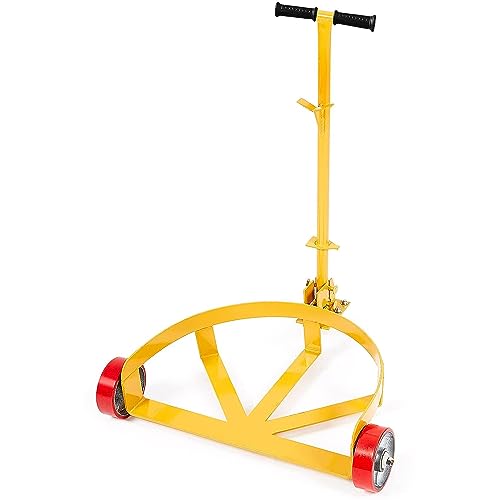 VEVOR 55 Gallon Drum Dolly, Low Profile Barrel Dolly Cart Oil Drum Caddy Round Dolly, 1200 lbs Load Capacity, Heavy Duty Steel Drum Dolly with Adjustable Handle for Workshop Factory Warehouse