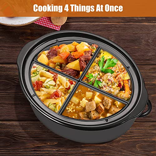 Slow Cooker Liners, Silicone Slow Cooker Divider Insert Fit 6QT Slow Cooker, Reusable & Leakproof, Easy Clean & Dishwasher Safe,BPA Free (4 Count, Grey)