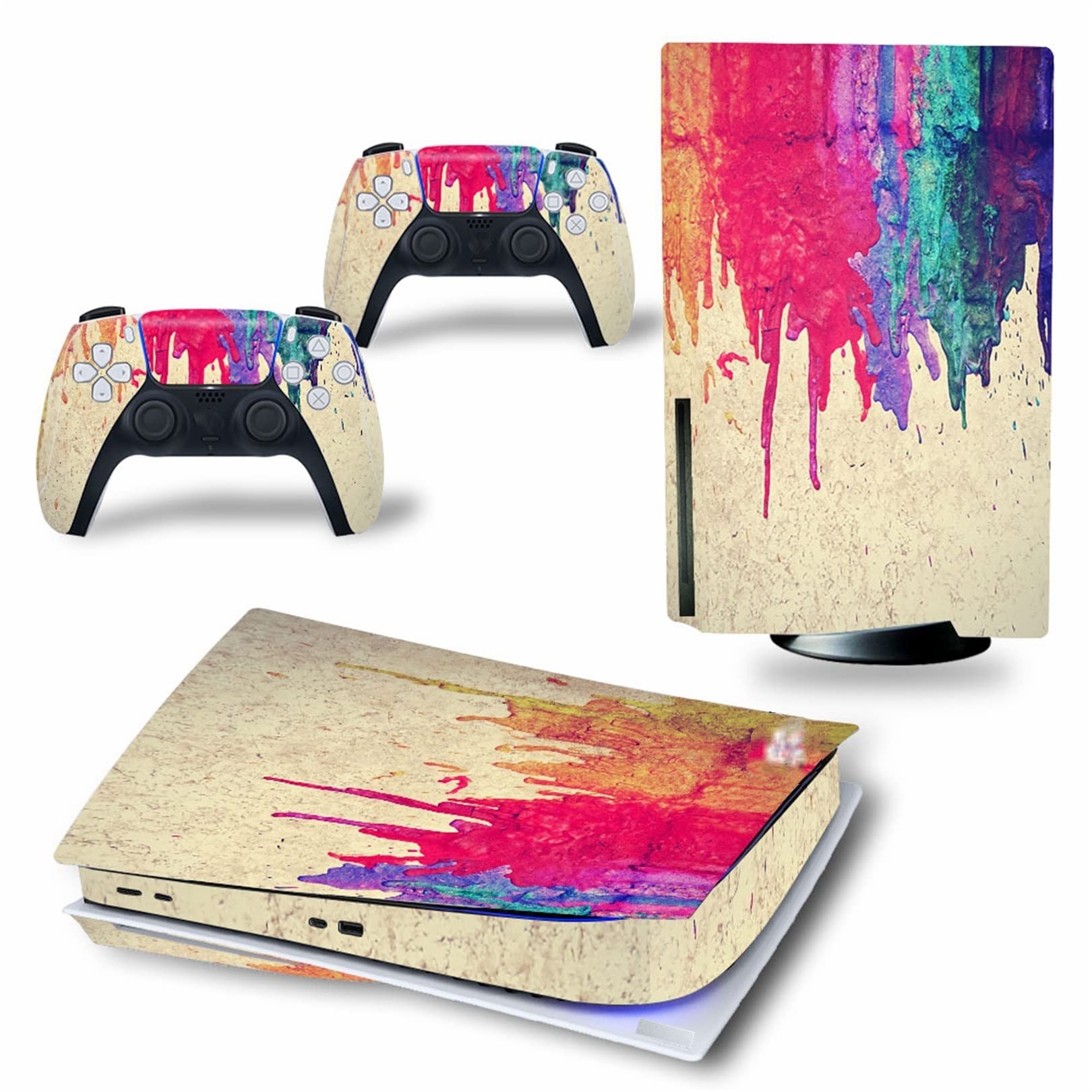 WREXIL LEEWEE for PS5 Skin Disc Edition & Digital Edition Console and Controller Vinyl Cover Skins Wraps Scratch Resistant, Compatible 273178 No Foaming (Size : Digital Edition)
