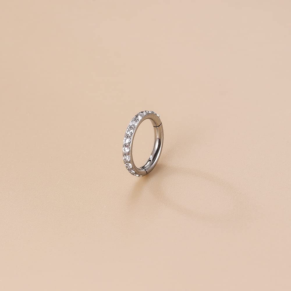 Toppiercing One Piece ASTM-F136 Piercing Titane G23 16G 6mm Hinged Clicker Segment Hoop Cartilage Earring Tragus Helix Piercing Titanium Earring