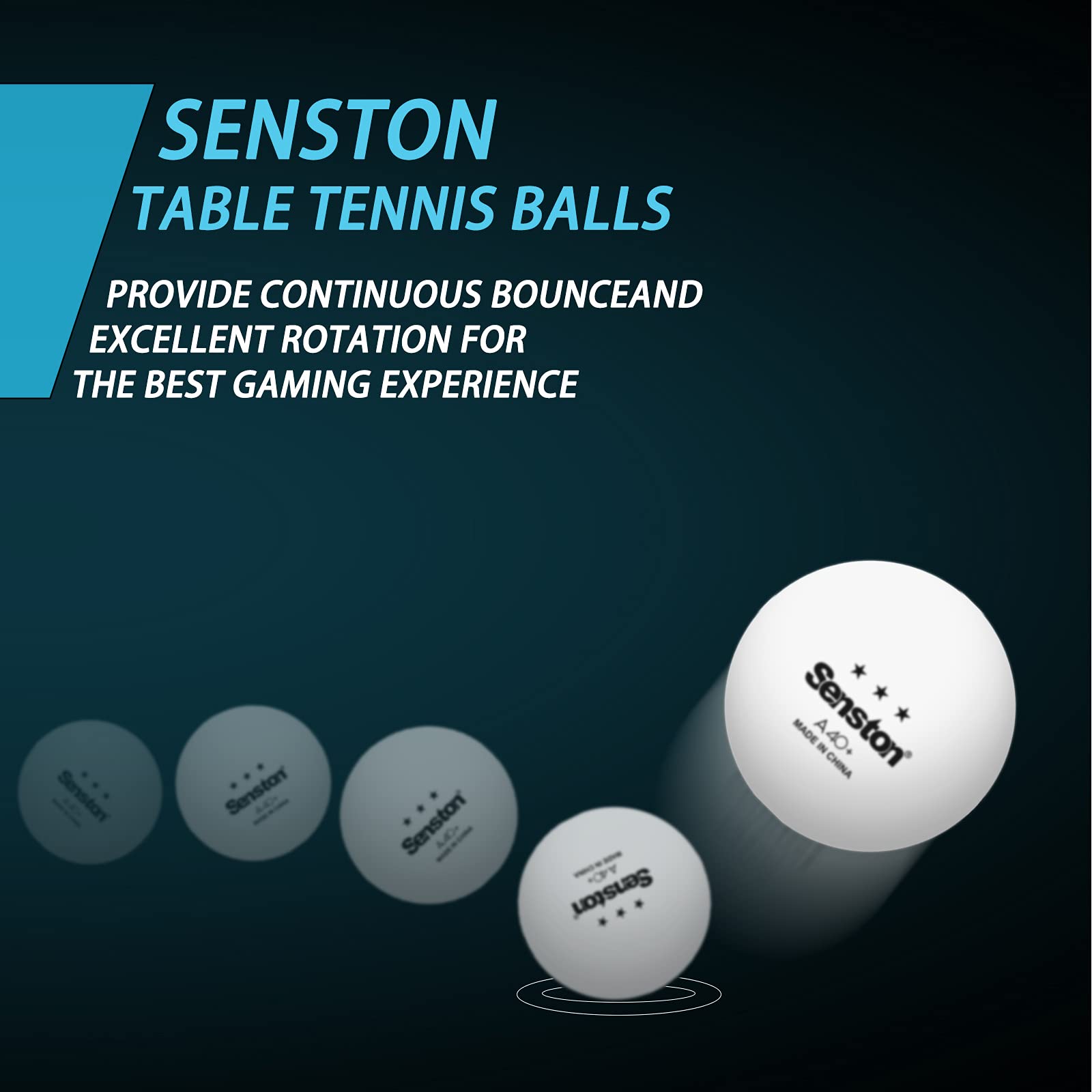 Senston Table Tennis Balls, 3 Star Ping Pong Balls, Official 40mm Size, (Pack of 12 or 24) Advanced Training Ping Ping Balls(White)