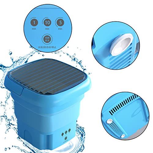 Mini Washing Machine, Portable Washing Machine, Mini Washing Machine with Exclusive Drain Basket Design, Touch Screen Washer and Dryer with Waterproof Suitable for Apartment, Laundry, Camping, Travel