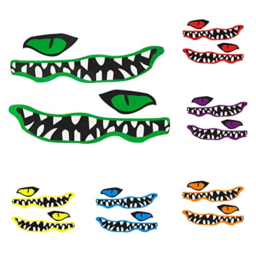 simhoa 1 Pair River Monster Mouth & Eye Decal Stickers for Kayak Canoe Boat - Green