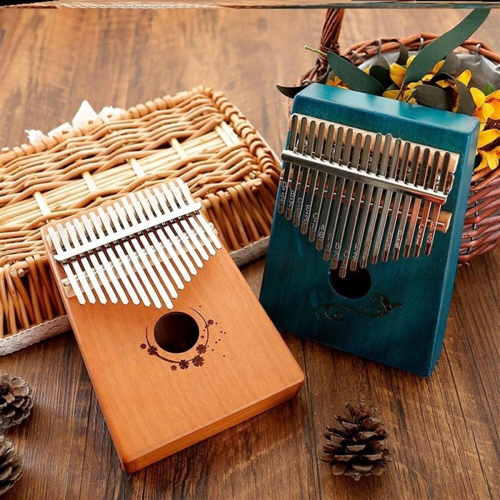 SLFDXDP Thumb Piano Mini Thumb Piano 24-Tone Carlimba 20-Tone Double-Layer Small Finger Piano Portable Beginner Portable (Color : D)