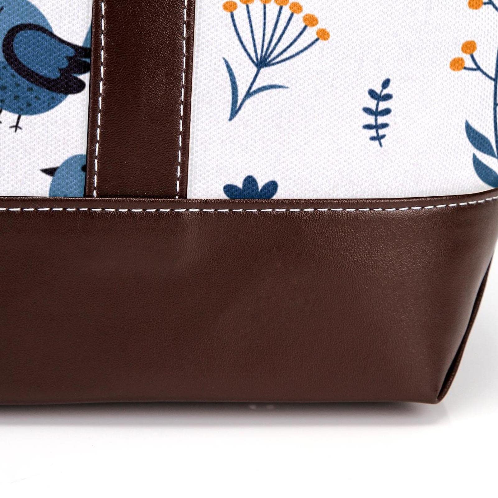 Spring Bird Tote Bags Large Leather canvas Purses and Handbags for Women Top Handle Shoulder Satchel Hobo Bags