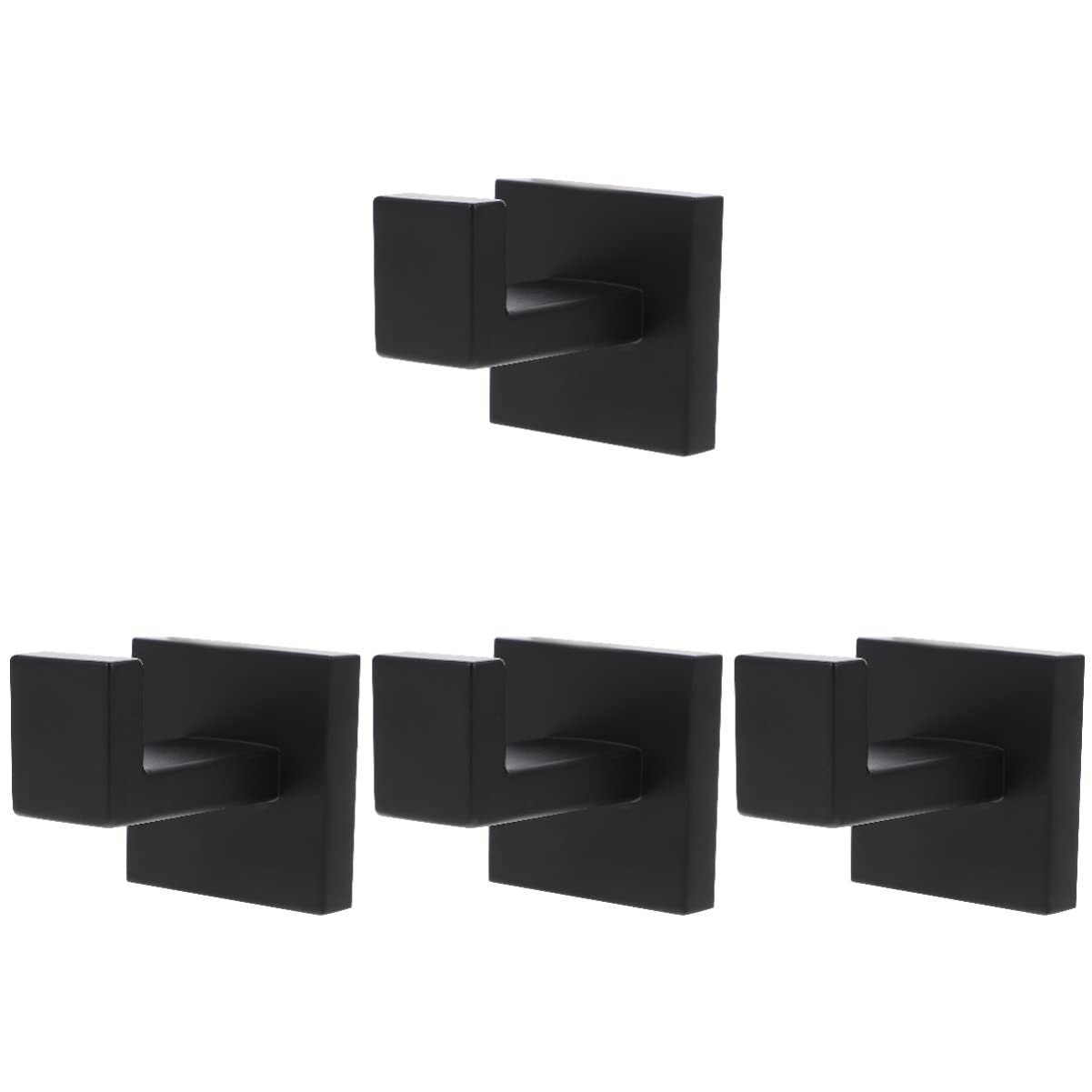 VILLCASE 4pcs Stainless Steel Clothes Hook Stainless Steel s Hooks Matte Black Robe Hook Coat Hook Key Shelf with Hooks DIY Coat Rack Decorative Wall Hooks Storage Rack Heavy